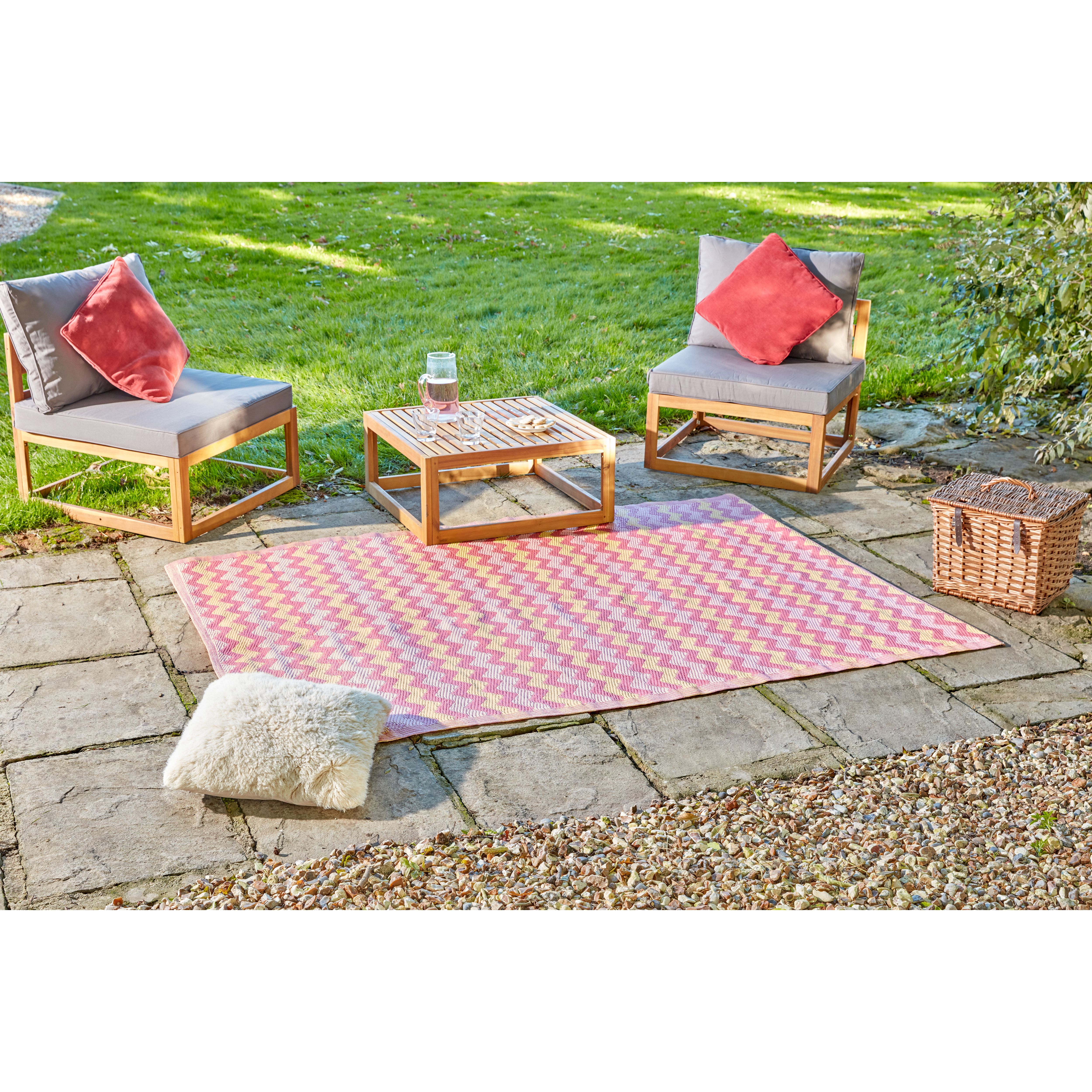 Smart Garden Alfresco Red, Pink & Yellow Zig Zag Outdoor Rug, (L)230cm ...