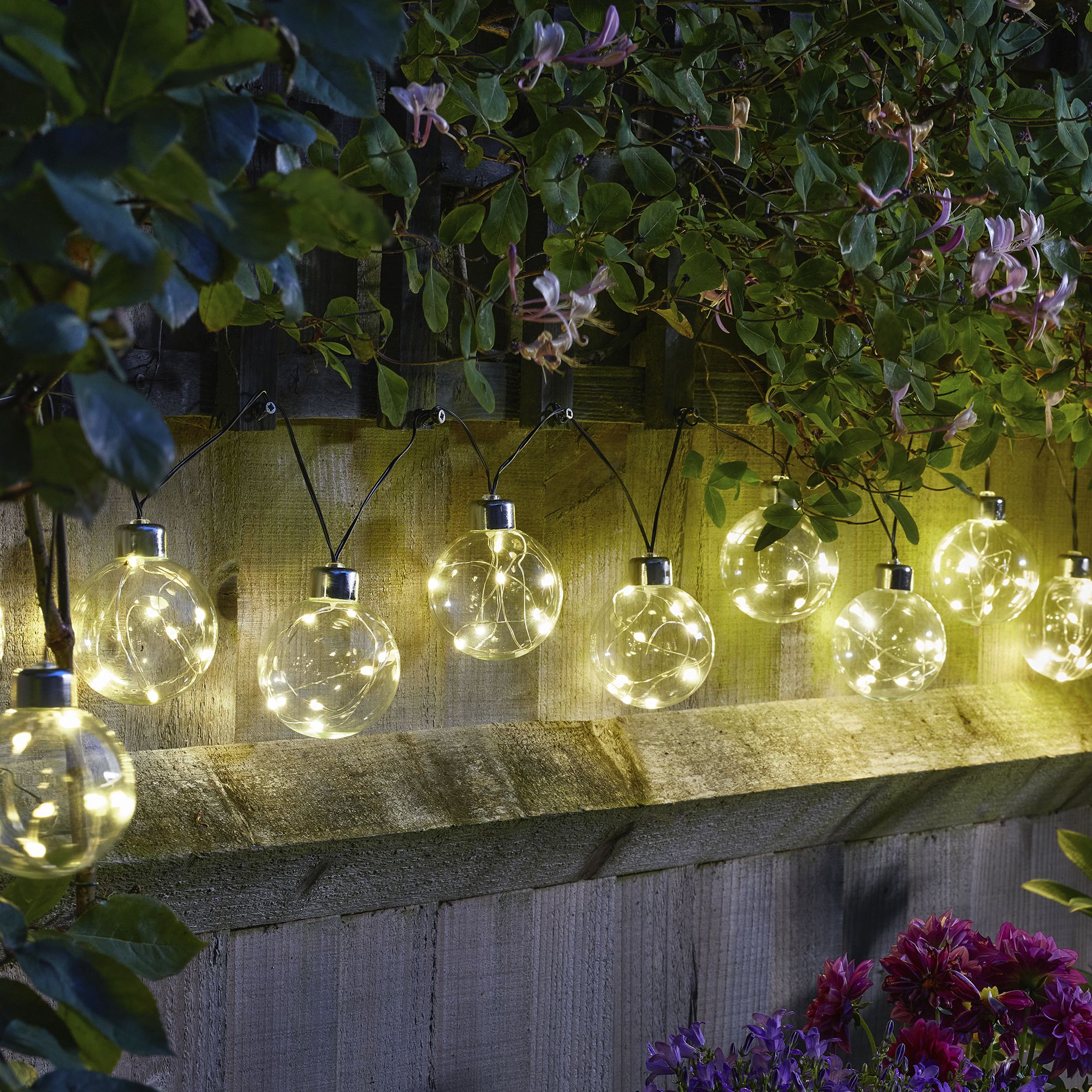 Smart Solar Firefly Opal Orb Solar-powered Warm white 10 LED Outdoor ...