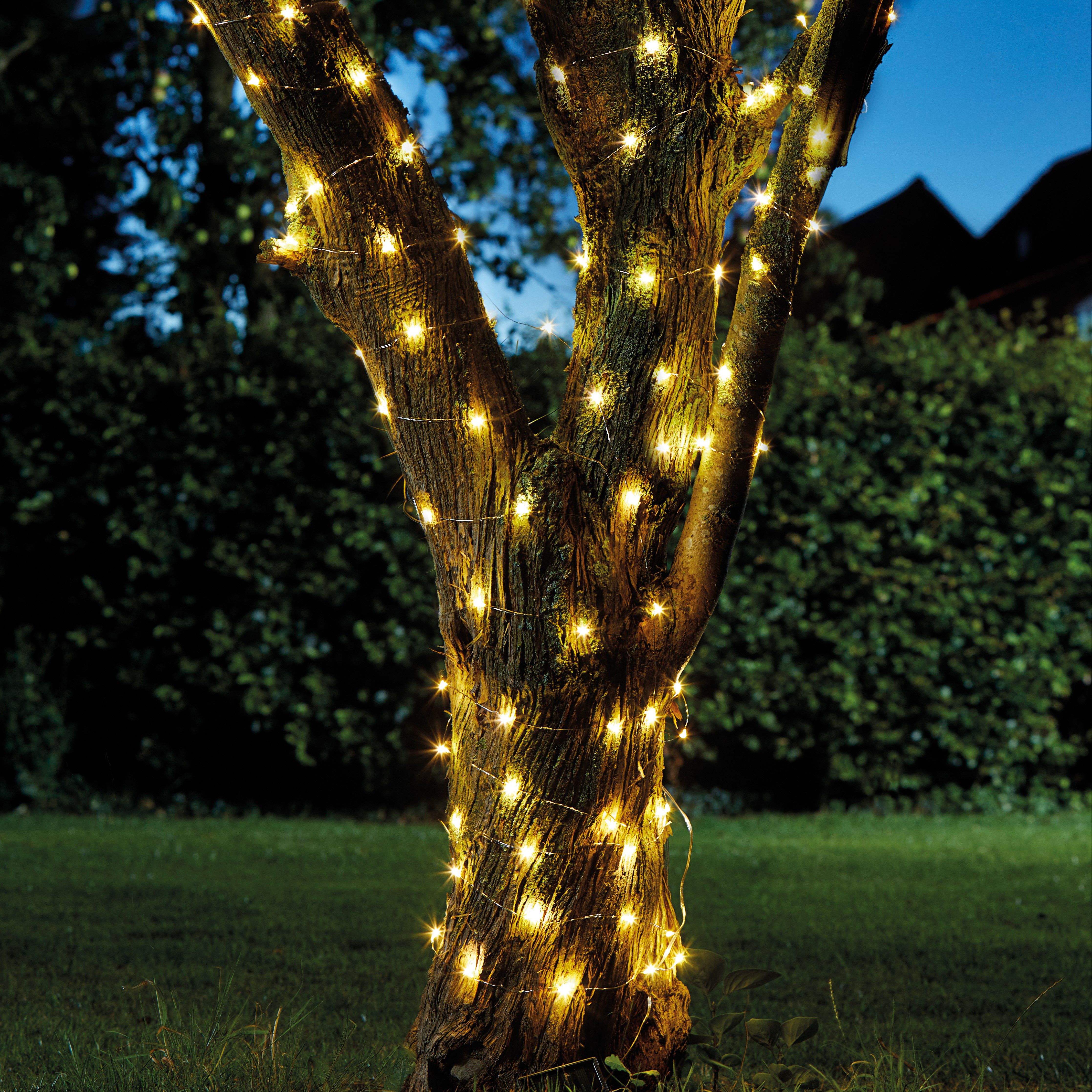Smart Solar Firefly Solar powered Warm white 100 LED Outdoor String lights