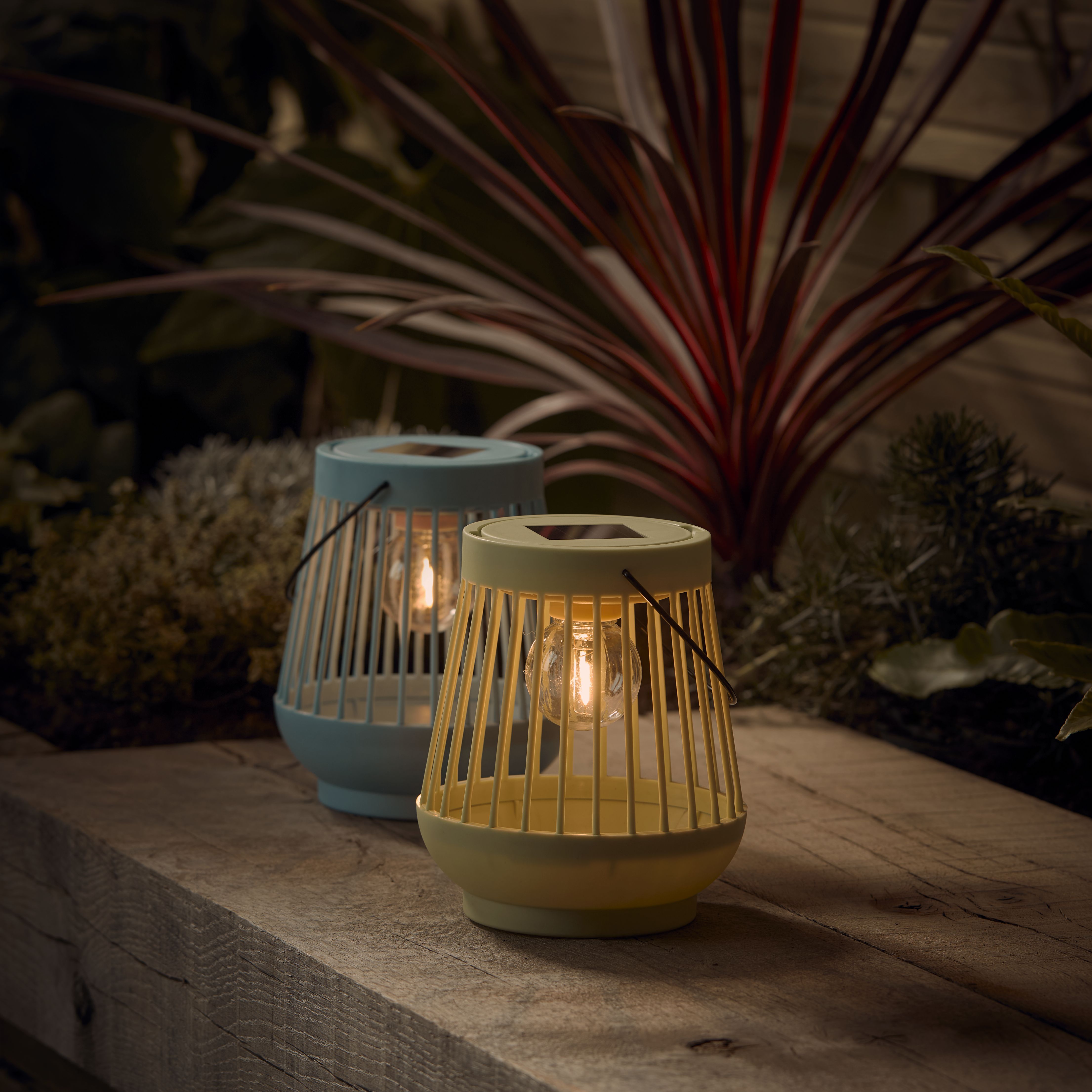 Smart Solar Viva Blue Plastic Solar-powered Outdoor LED Small Lantern