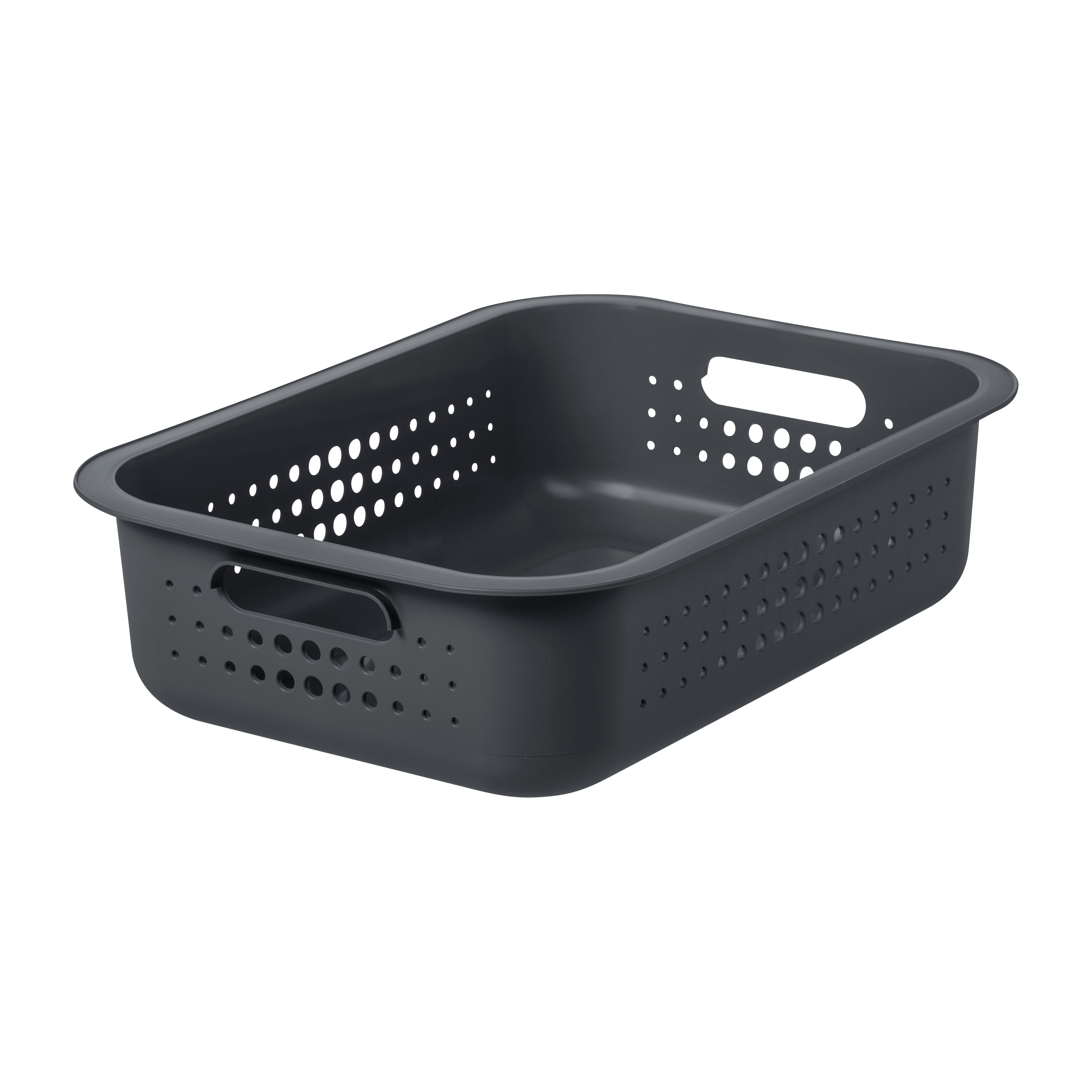 SmartStore Nordic Anthracite Plastic Stackable Storage basket (H)10cm ...