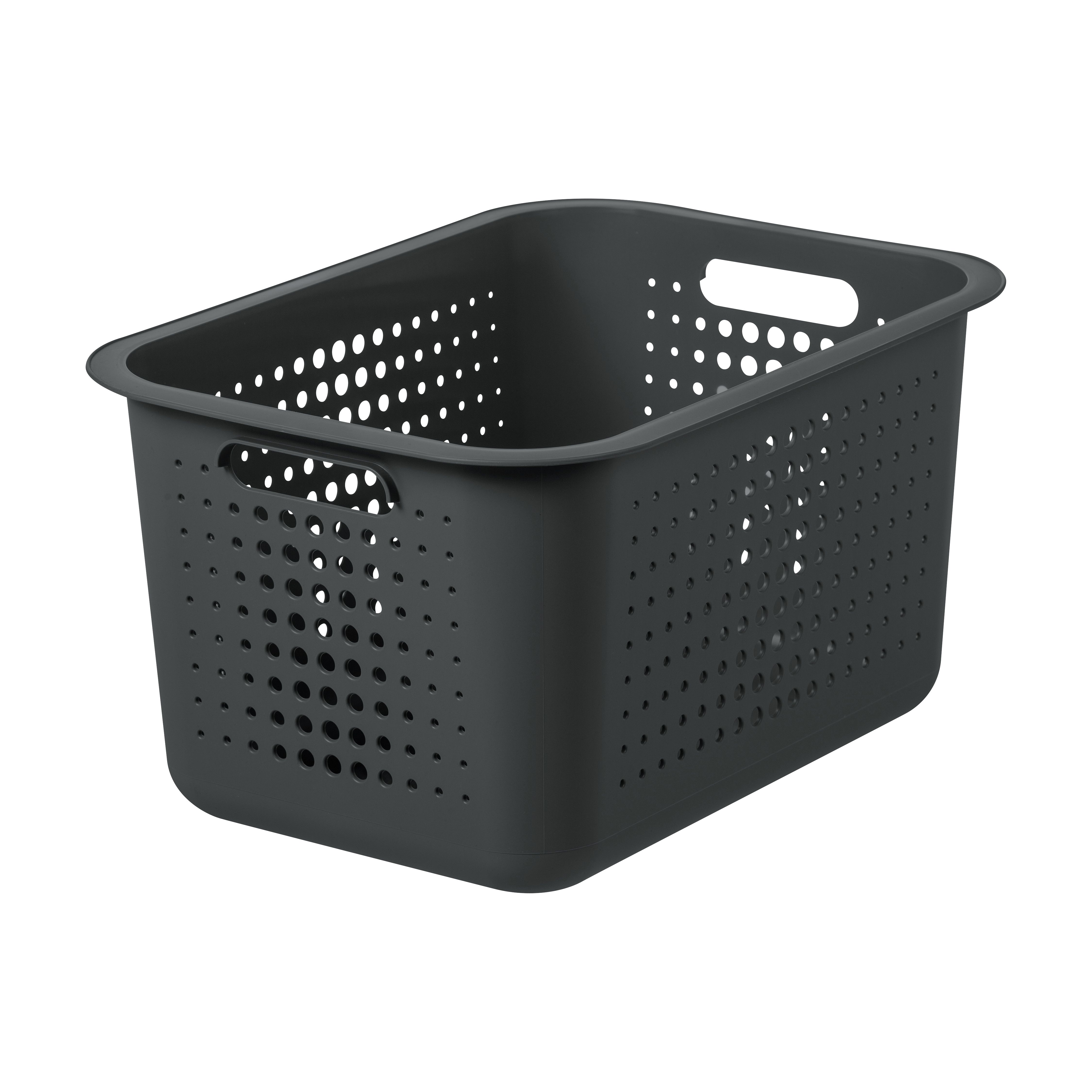 SmartStore Nordic Anthracite Plastic Stackable Storage basket (H)20cm ...