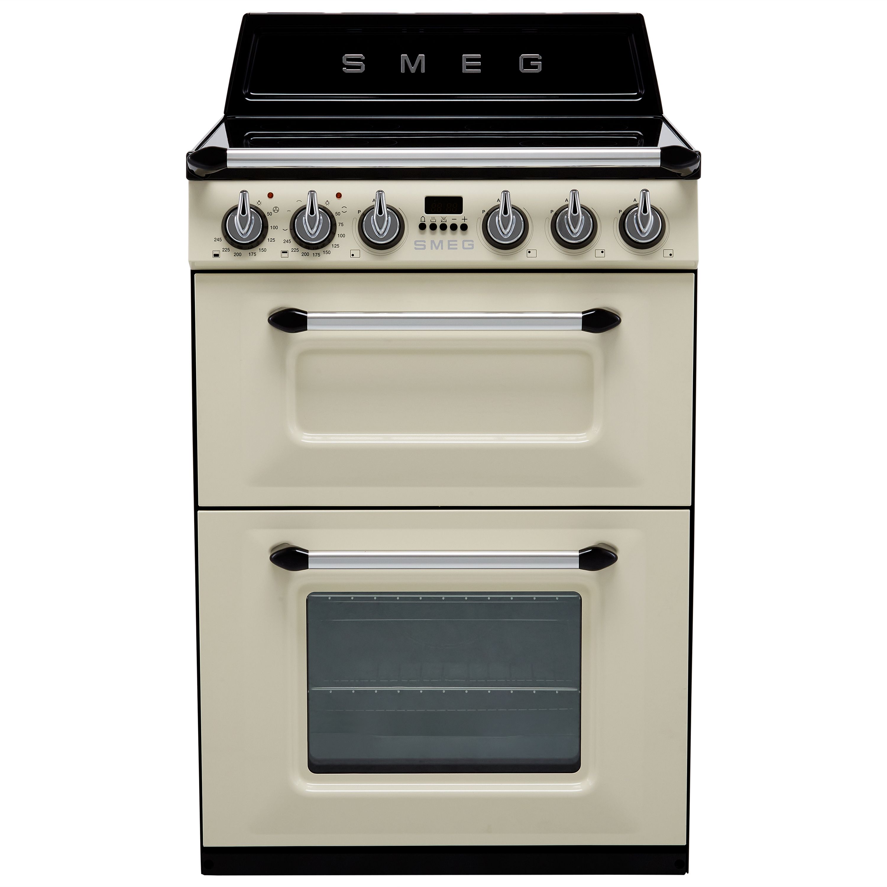 Smeg CP60ITV 60cm Double Electric Cooker with Induction Hob - Cream