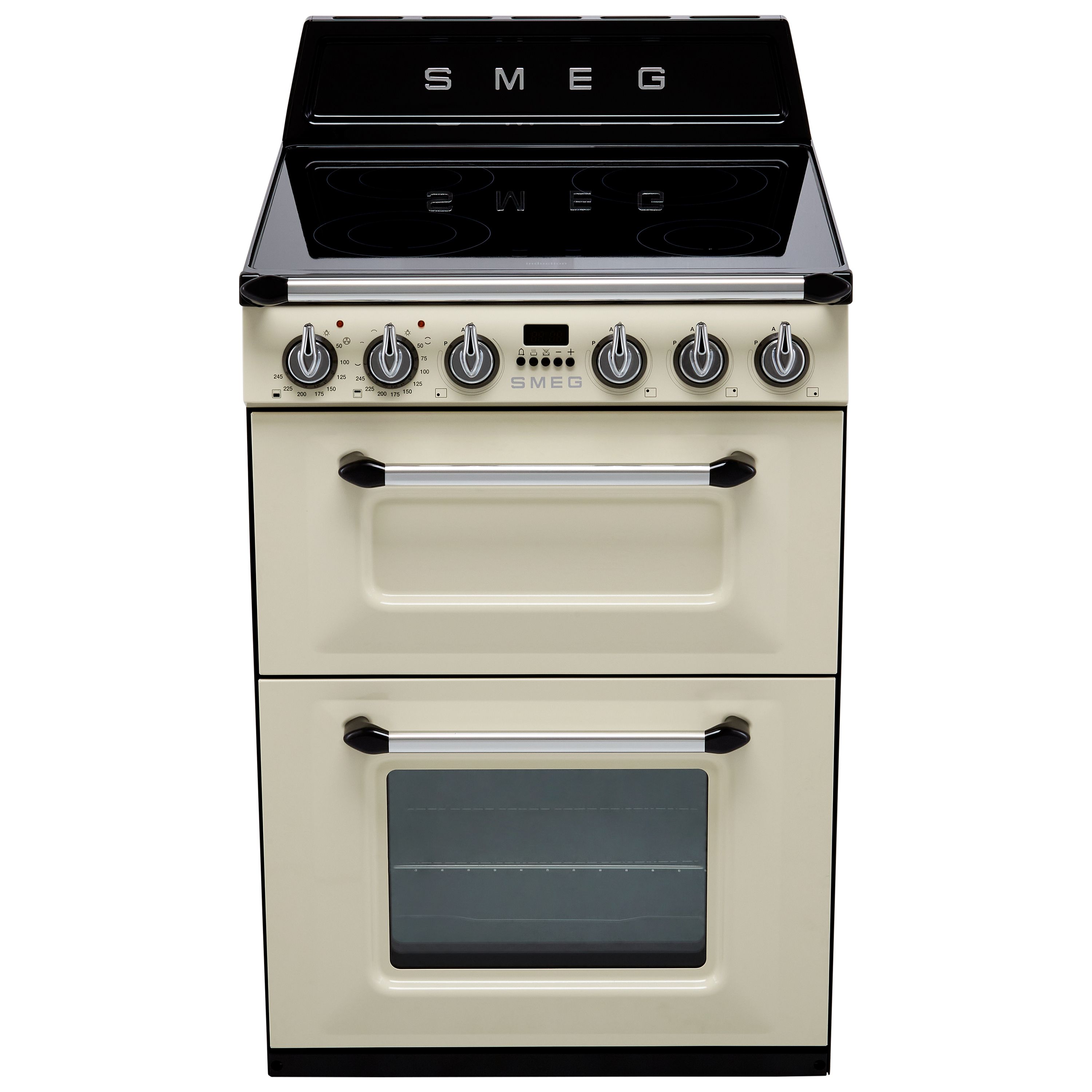 Smeg CP60ITV 60cm Double Electric Cooker with Induction Hob - Cream