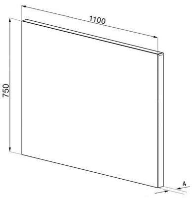 Smeg Gloss Black Glass Splashback, (H)750mm (W)1100mm (T)4mm