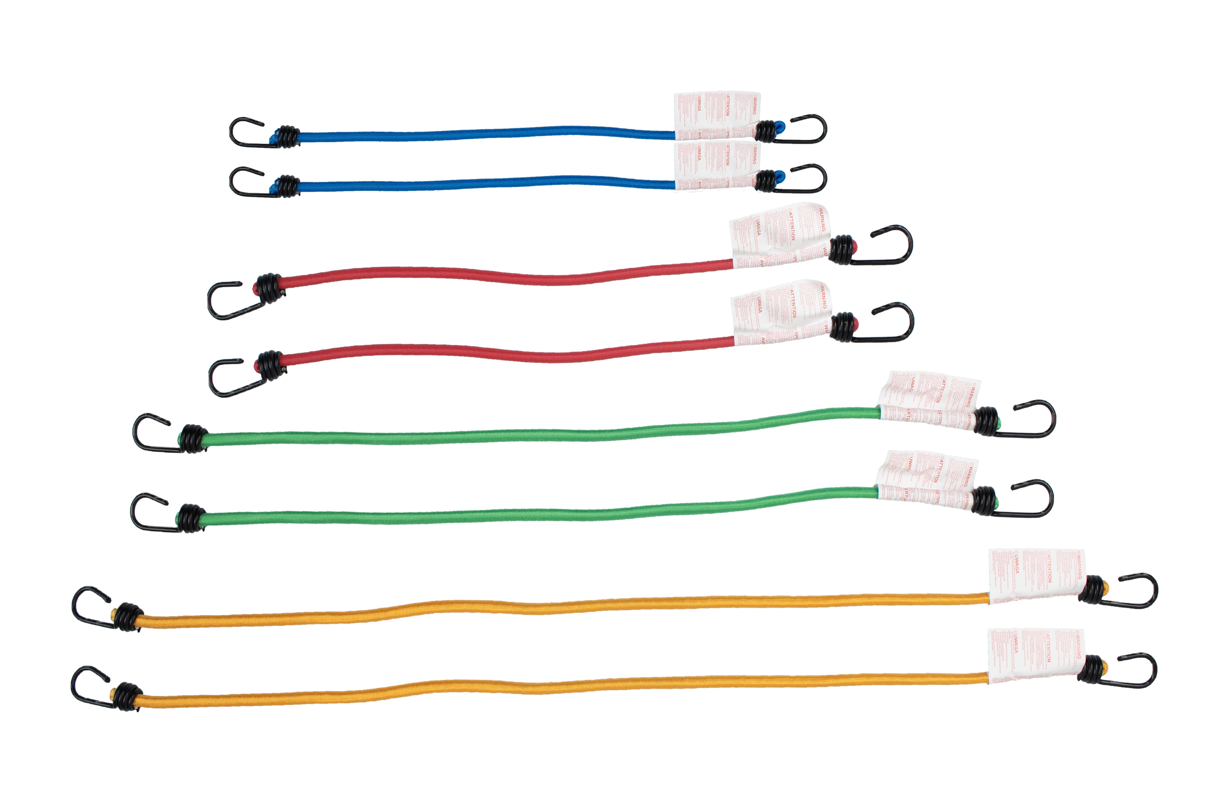 Smith & Locke Multicolour Bungee cord set with hooks (L)1200mm, Set of 8