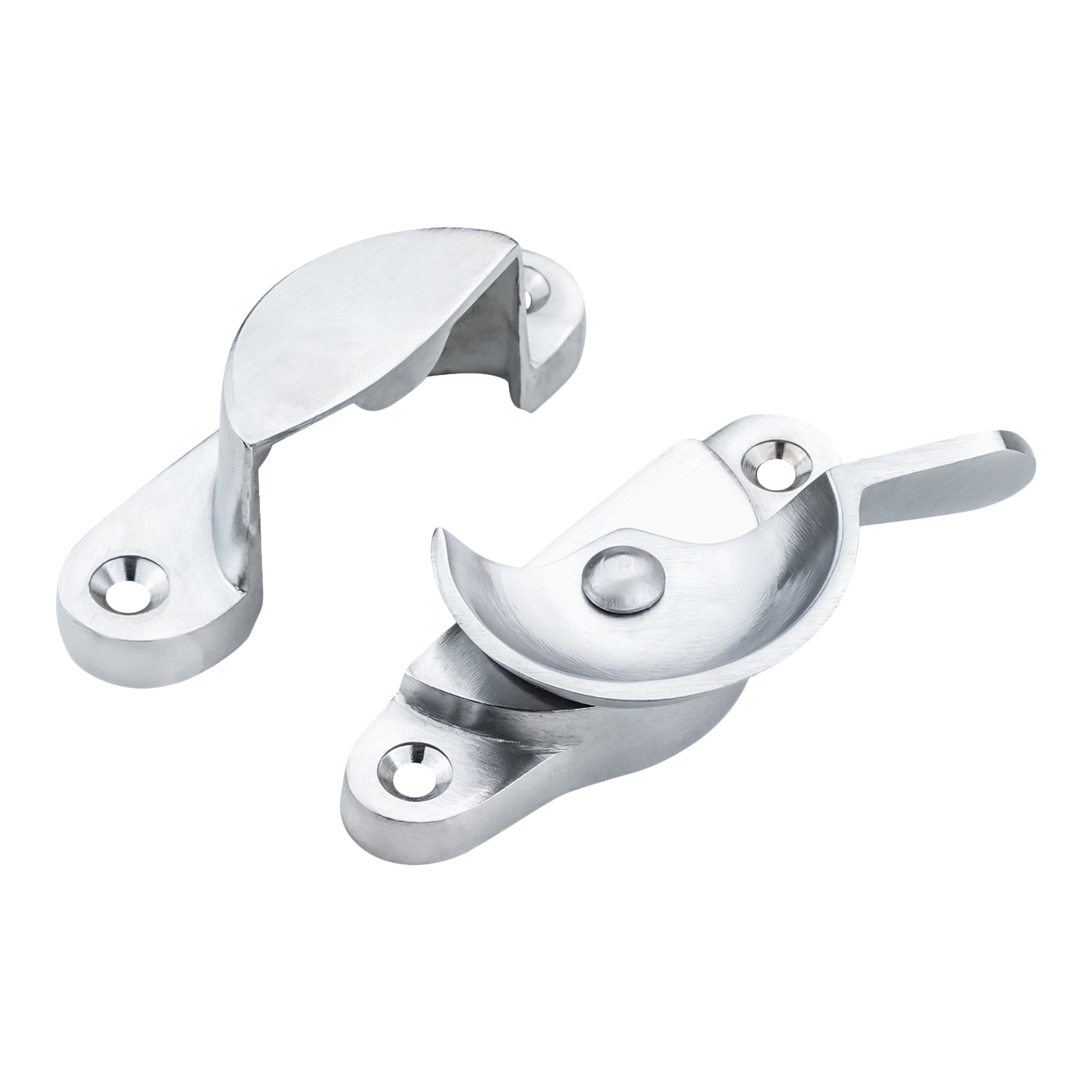 Smith & Locke Satin Brass Chrome effect Fitch fastener
