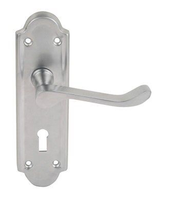 Smith & Locke Sherborne Chrome effect Zinc alloy Lock Door handle (L ...