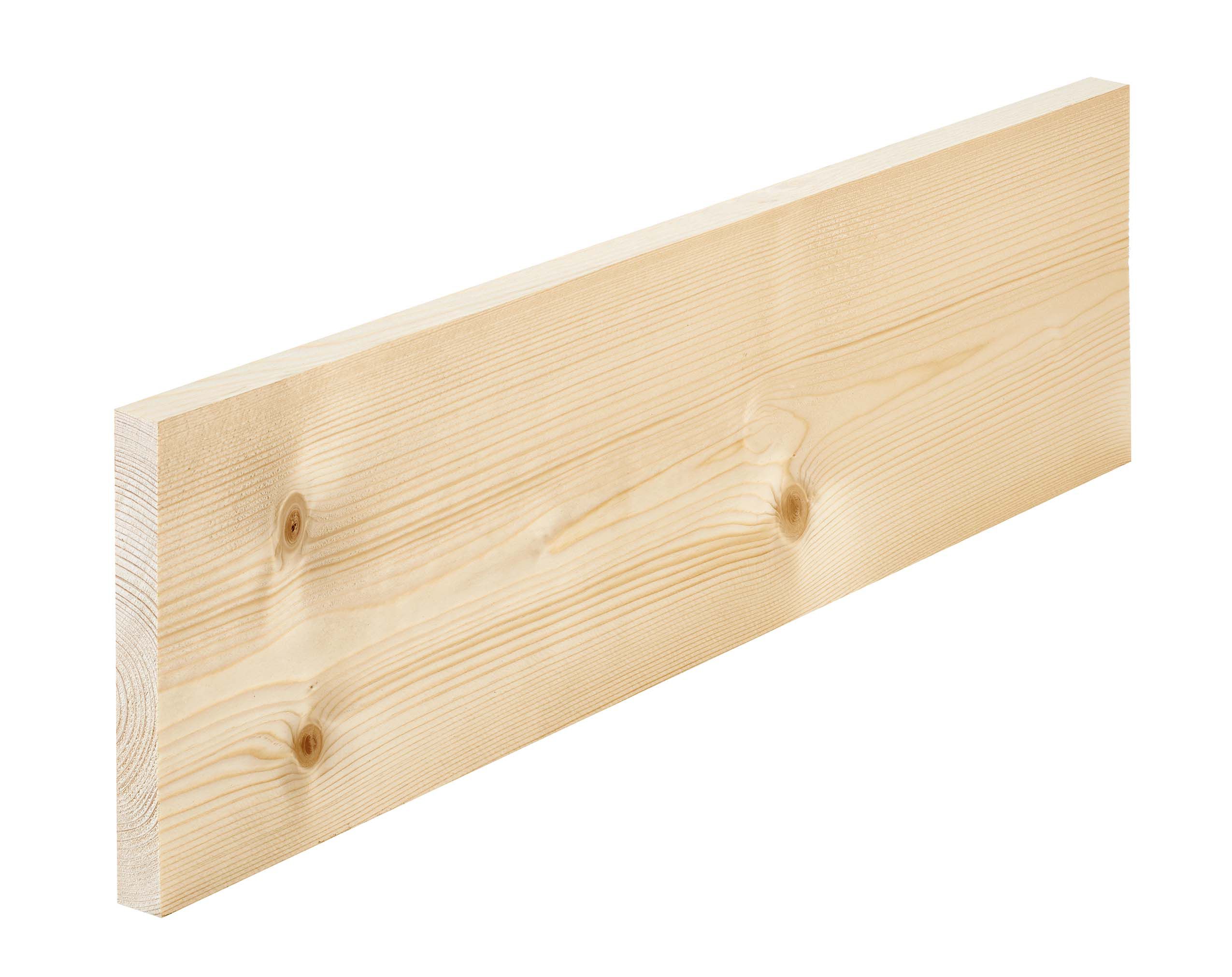 Smooth Planed Square edge Whitewood spruce Timber (L)2.4m (W)169mm (T ...