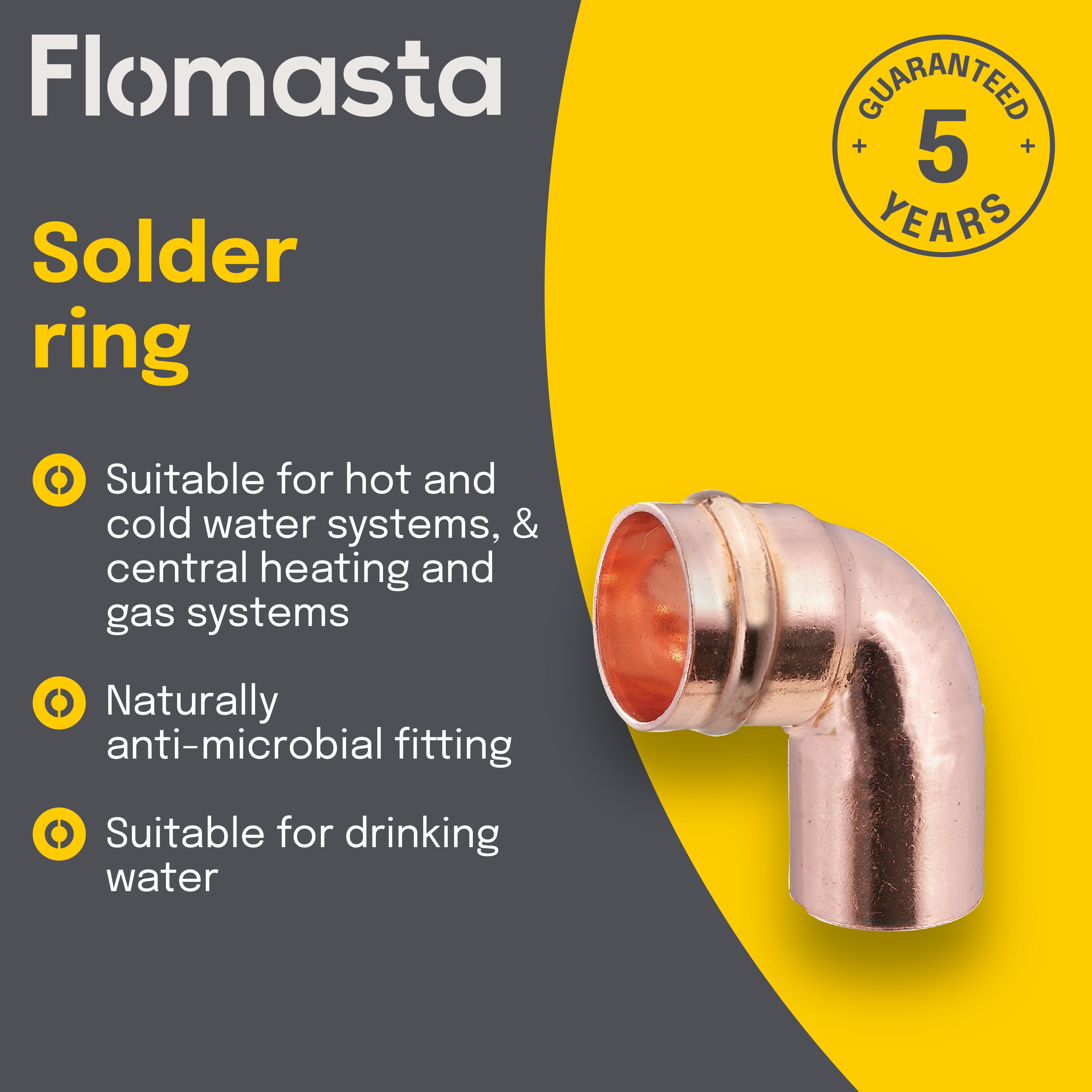 Solder ring 90° Street Pipe elbow (Dia)15mm