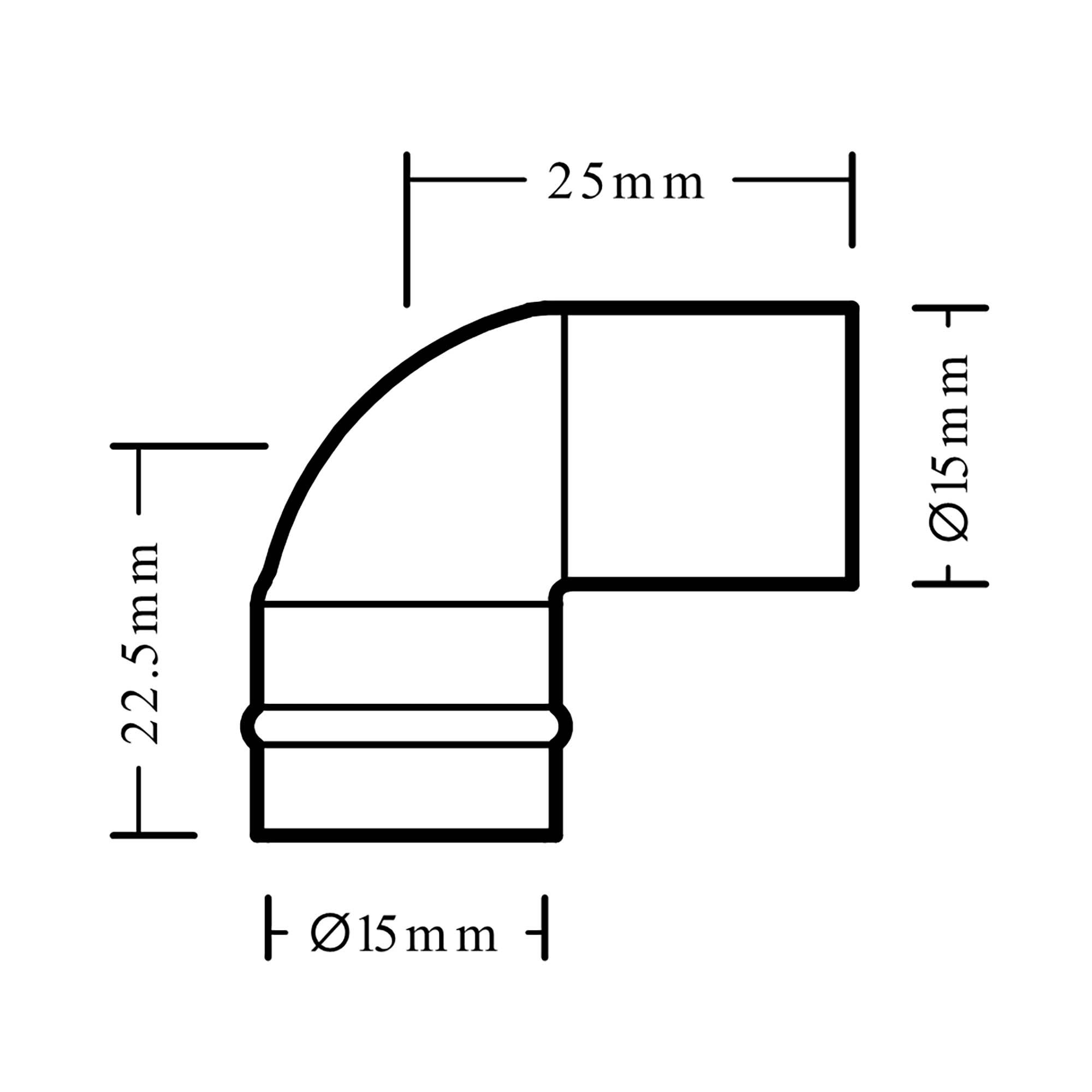 Solder ring 90° Street Pipe elbow (Dia)15mm