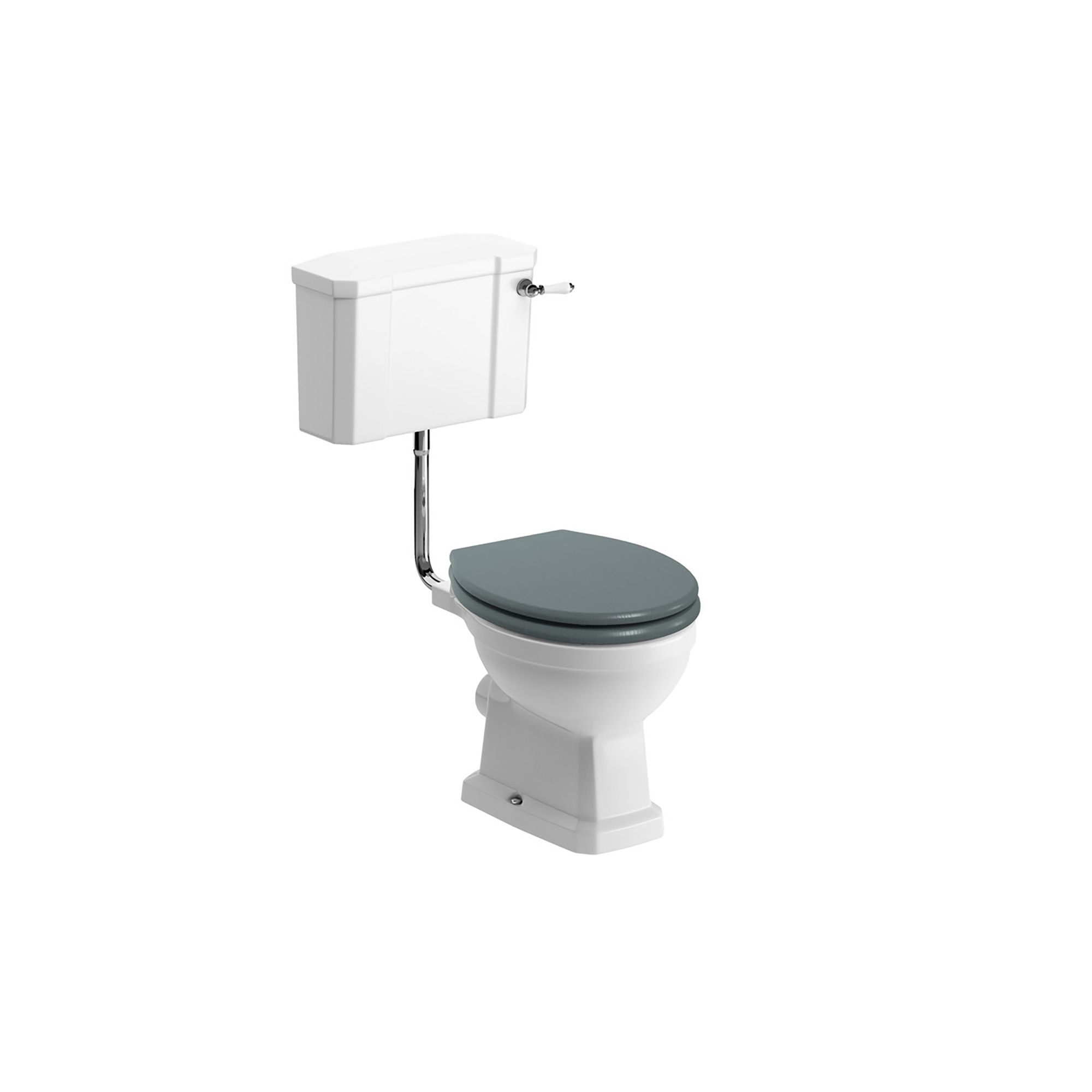 SOMERTON WHITE BOXED RIM OPEN BACK TOILET SET WITH SEA GREEN SOFT CLOSE ...