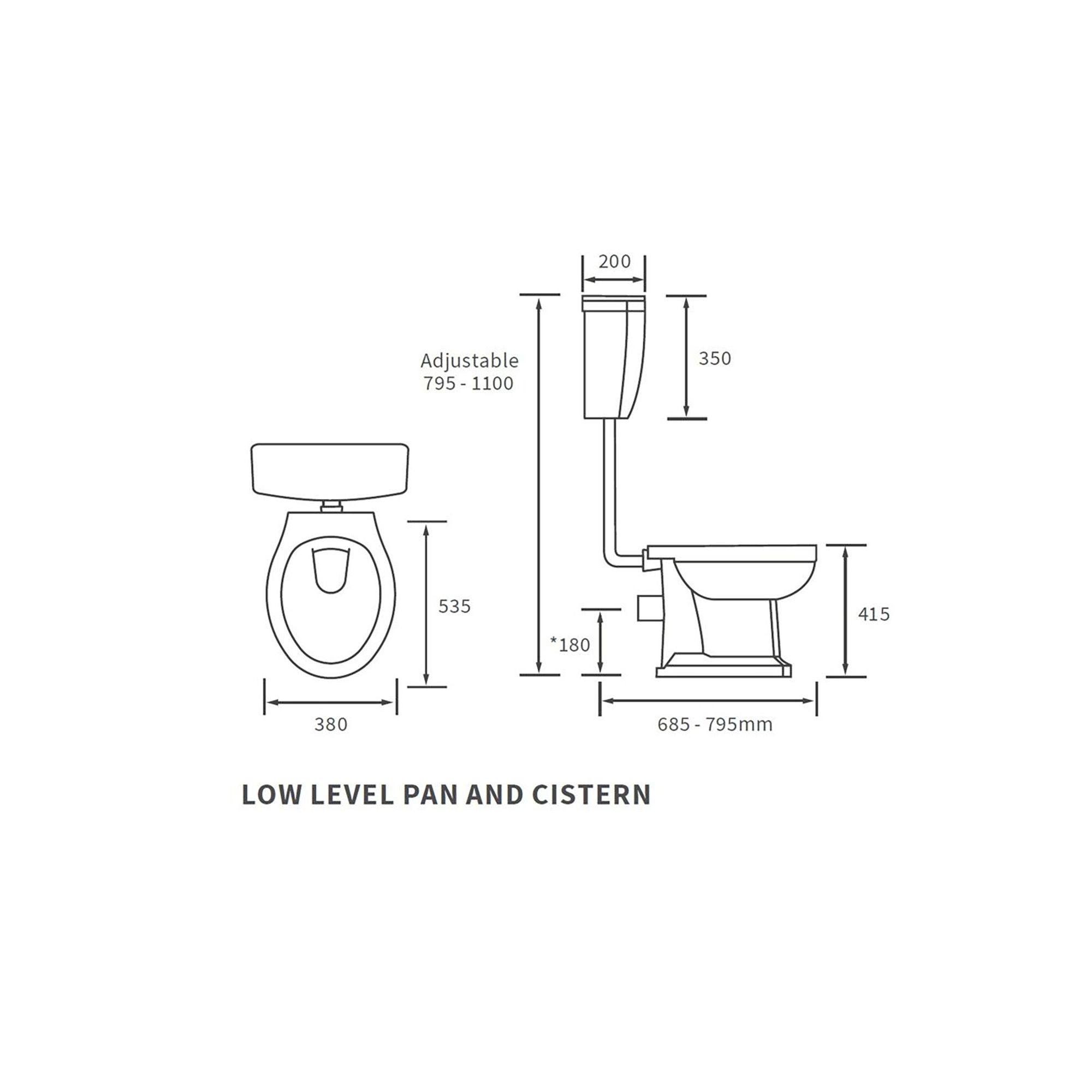 Somerton White Open back Toilet set with Indigo ash Soft close seat ...