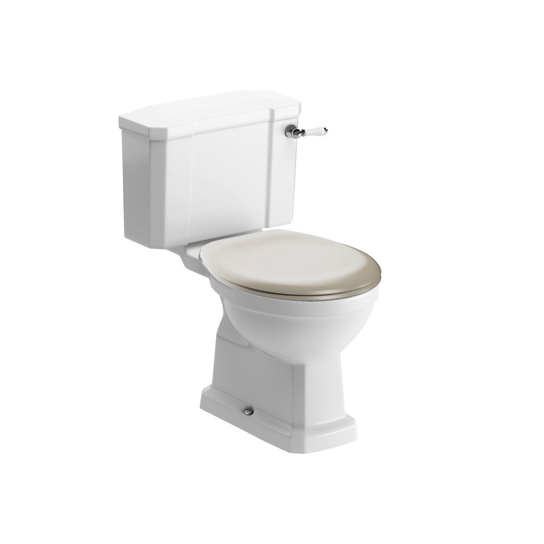Somerton White Open back Toilet set with Latte beige Soft close seat ...
