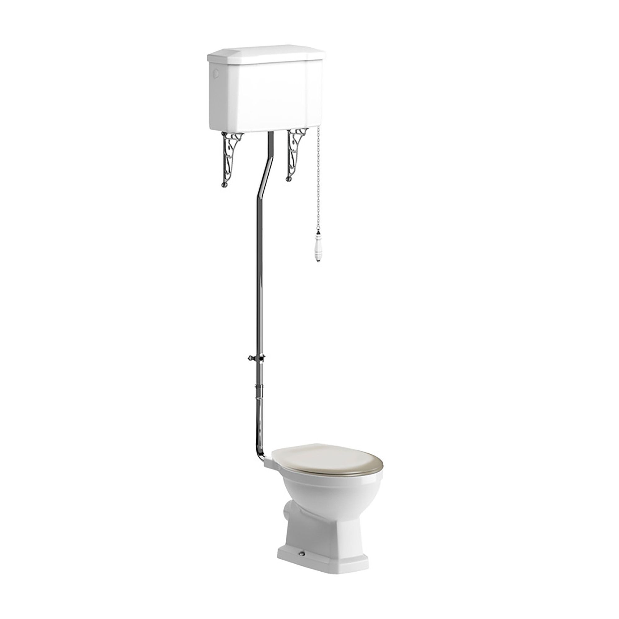 Somerton White Open back Toilet set with Latte beige Soft close seat ...