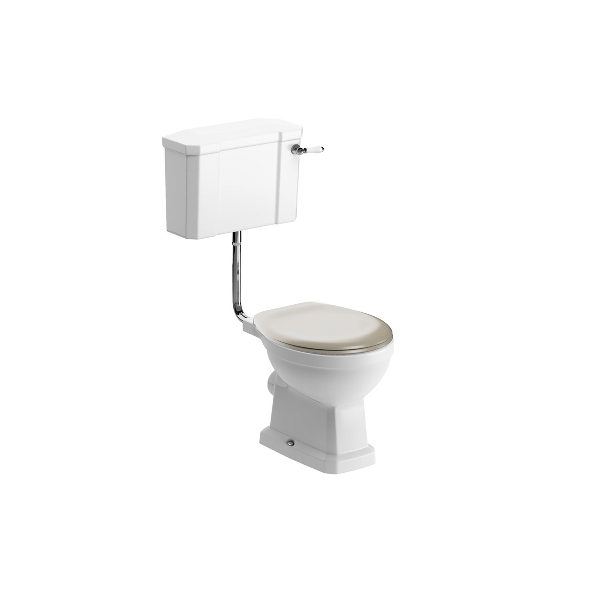 Somerton White Open back Toilet set with Latte beige Soft close seat ...