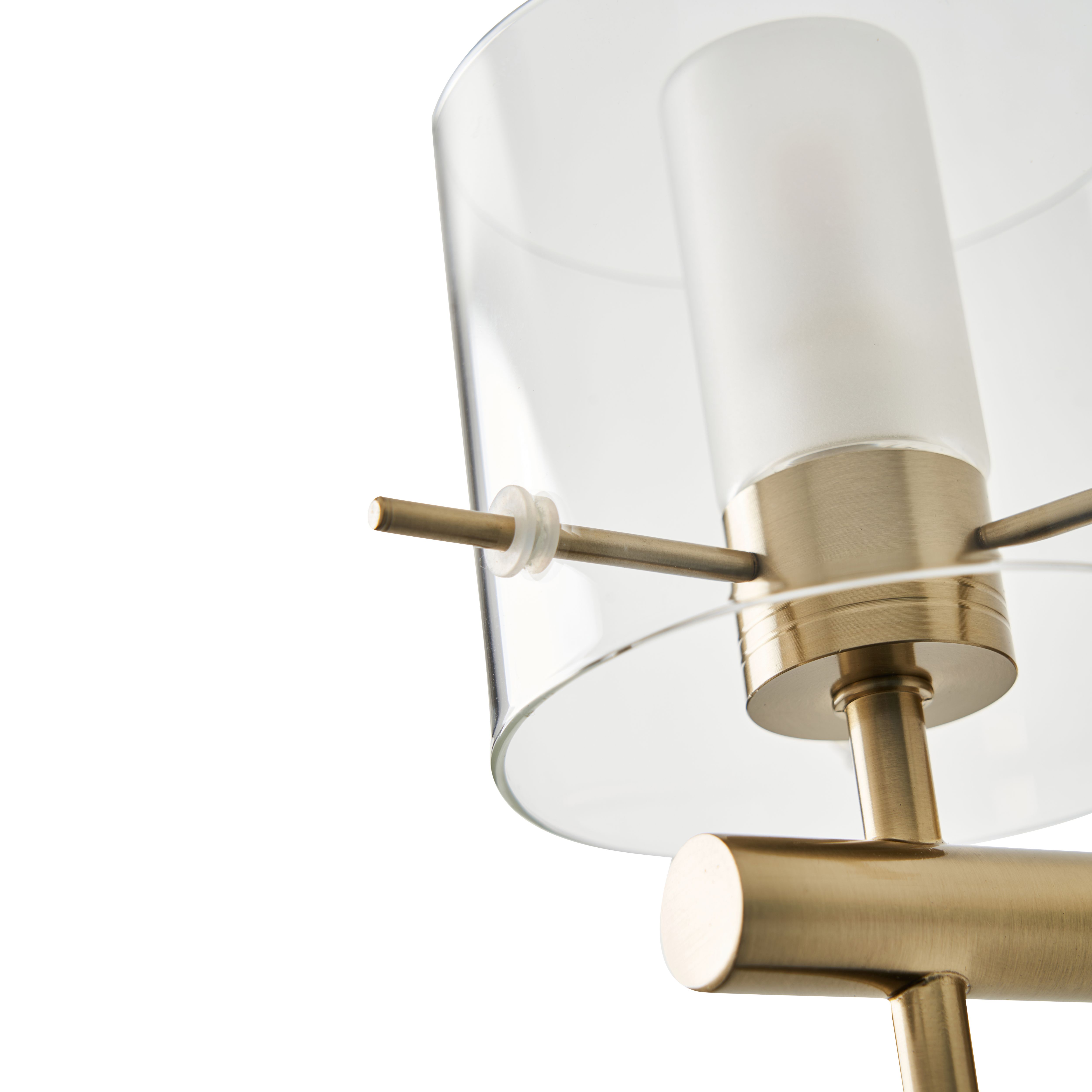 Spa Gene Satin Brass effect Wired LED Wall light