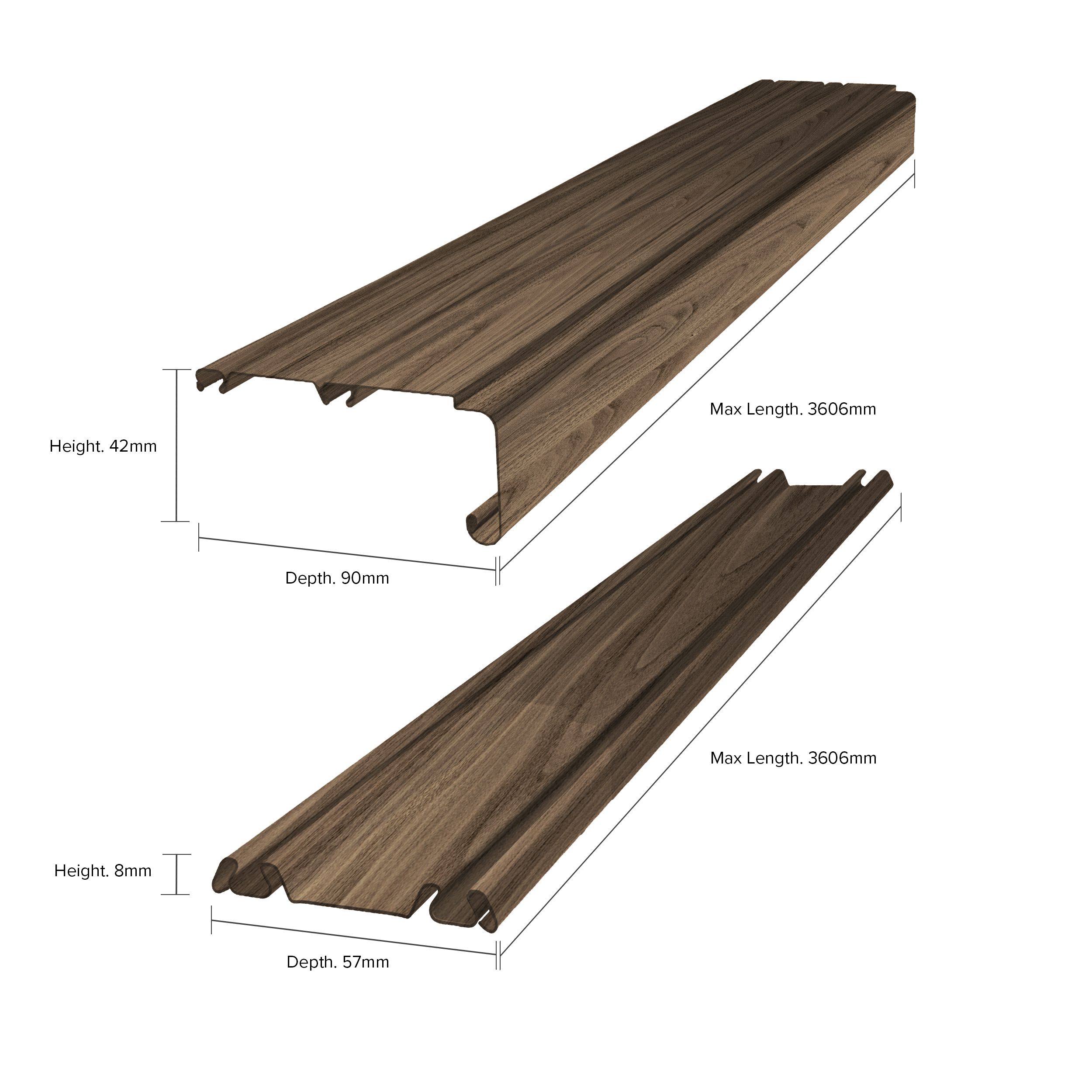 Spacepro Carini walnut Sliding storage door track (L)2692mm