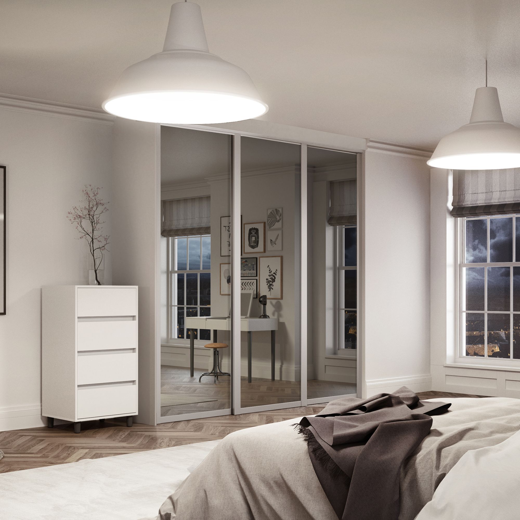 Spacepro Cashmere effect Wardrobe Fillet panel (L)2800mm (W)90mm