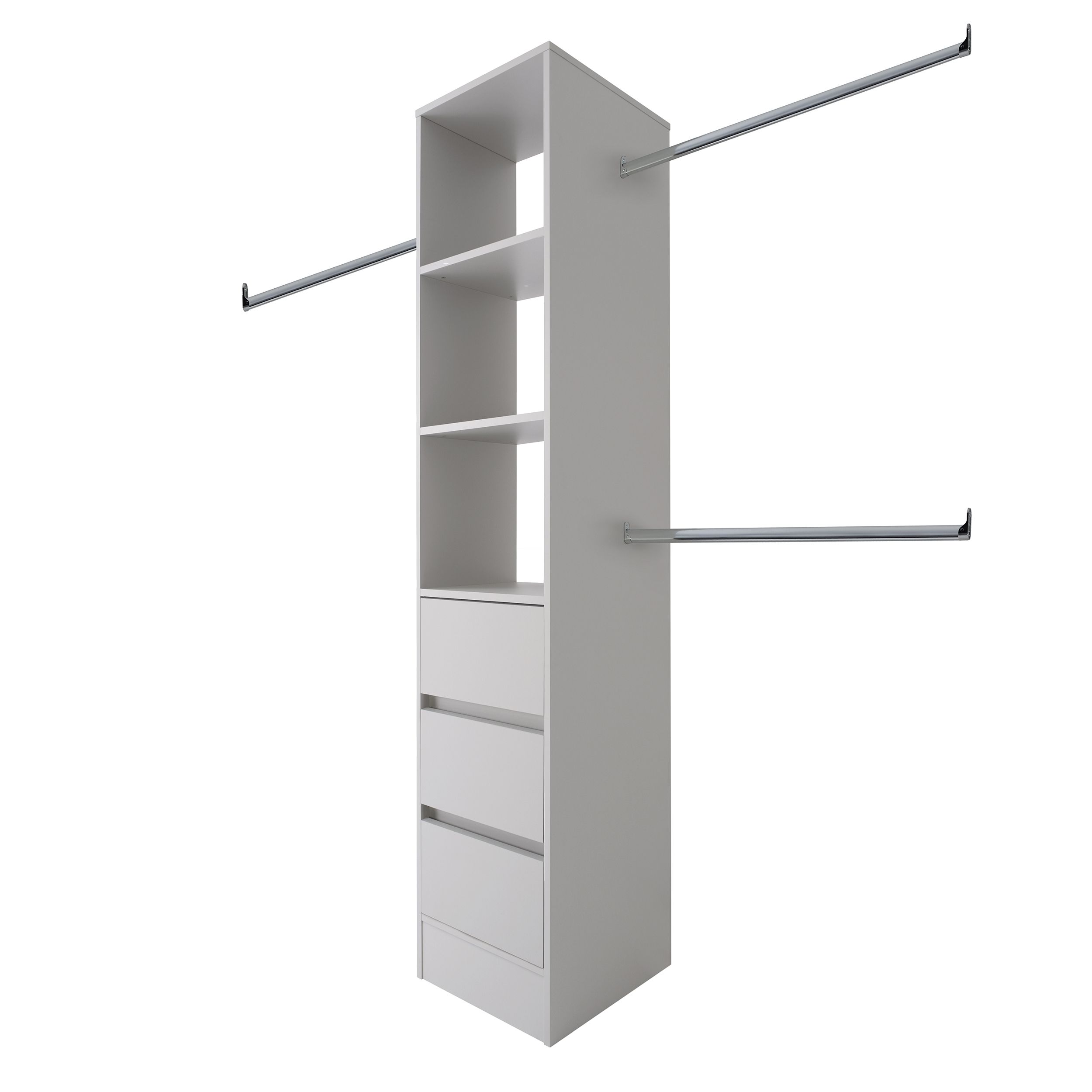 Spacepro Modular Cashmere 3 Drawer Tower unit (H)2100mm (W)450mm (D)500mm