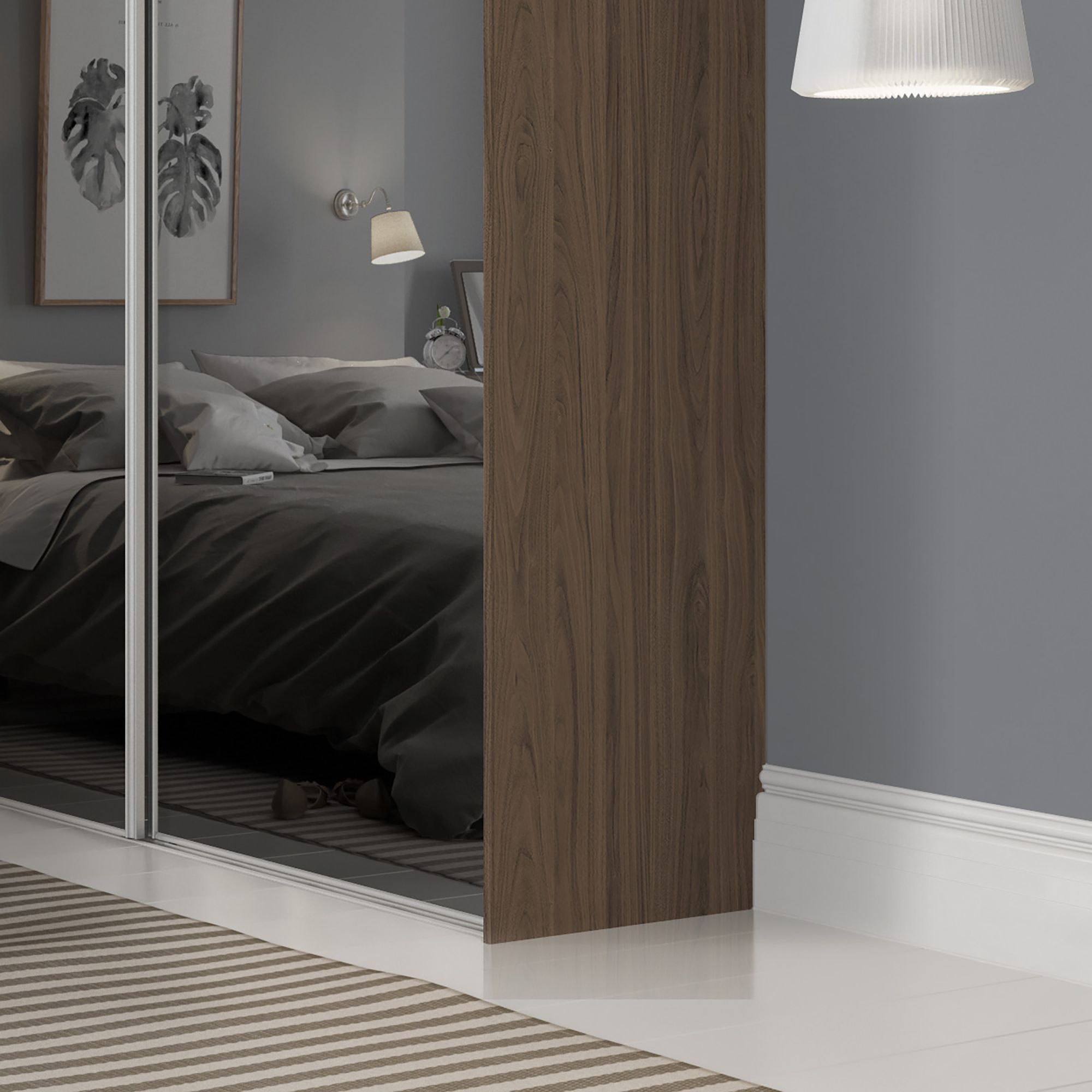 Spacepro Sliding Wardrobes Accessories Brown walnut effect Wardrobe End ...