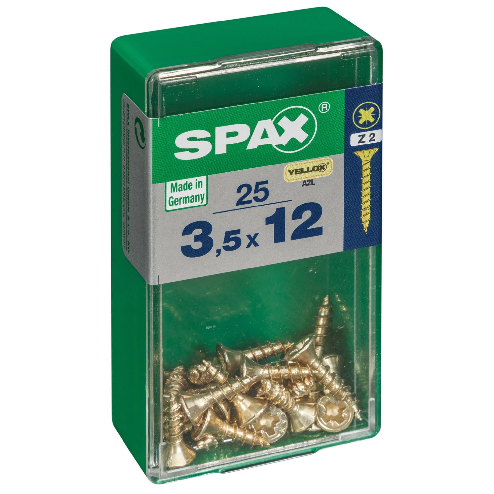 Spax PZ Flat countersunk Steel Screw (Dia)3.5mm (L)12mm, Pack of 25 ...