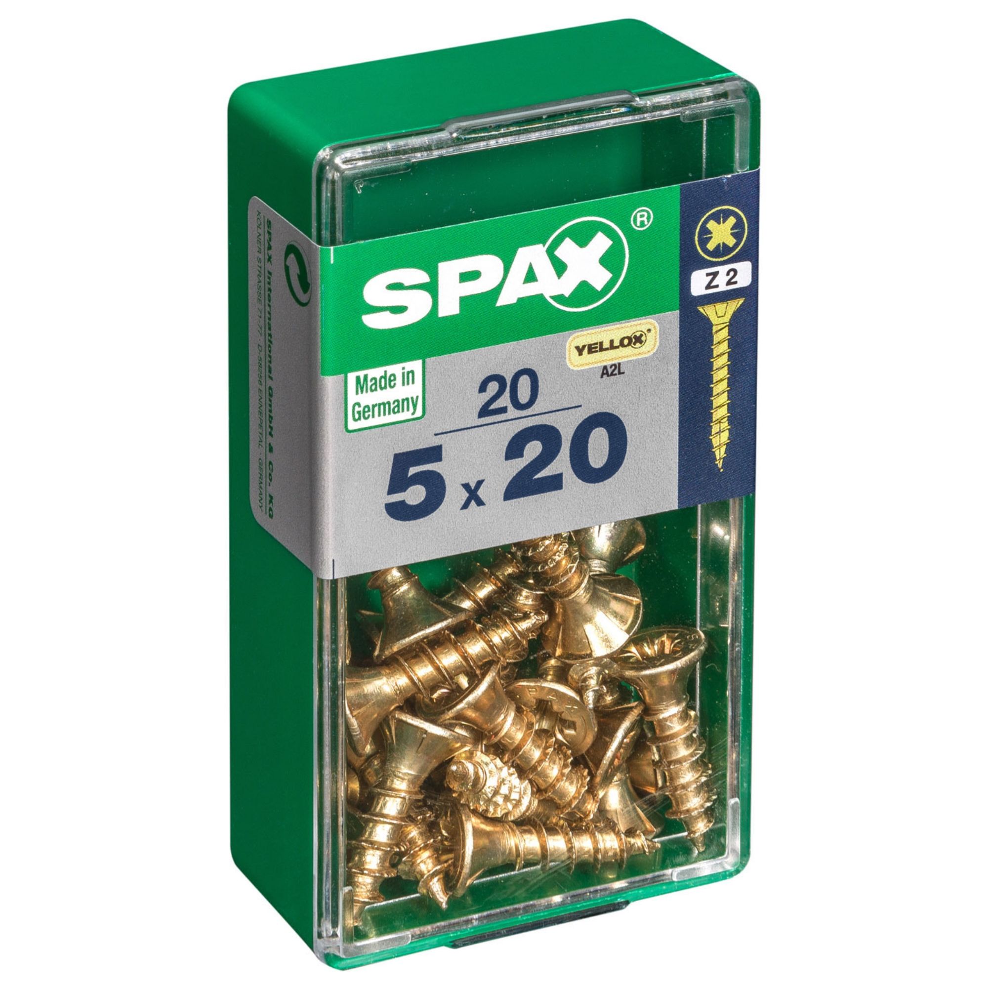 Spax PZ Flat countersunk Steel Screw (Dia)5mm (L)20mm, Pack of 20 | DIY ...