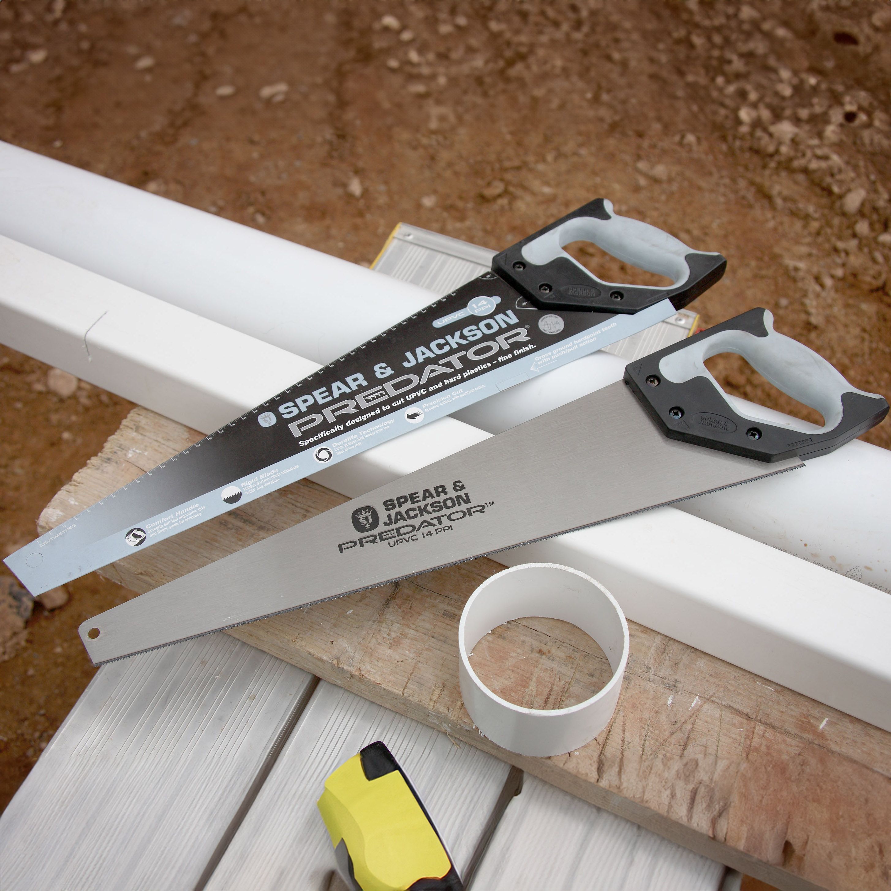 Spear & Jackson Predator 510mm Fast fine Soft-grip Blue PVC saw, 14 TPI ...