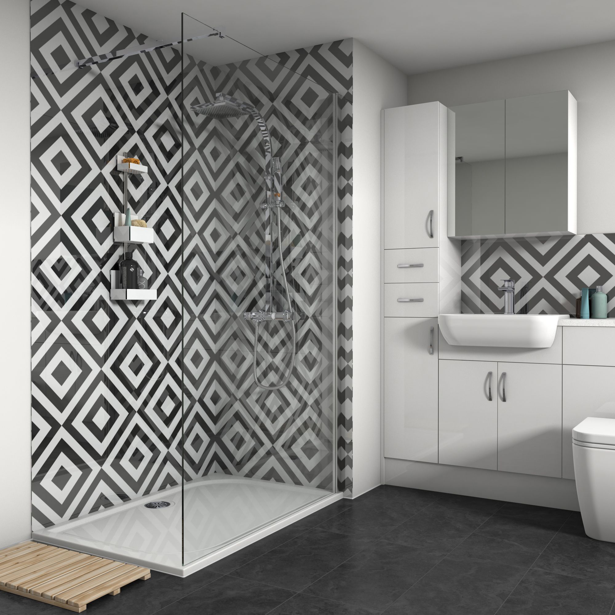 Splashwall Acrylic Panel (H)2420mm (W)1200mm - Gloss Diamond