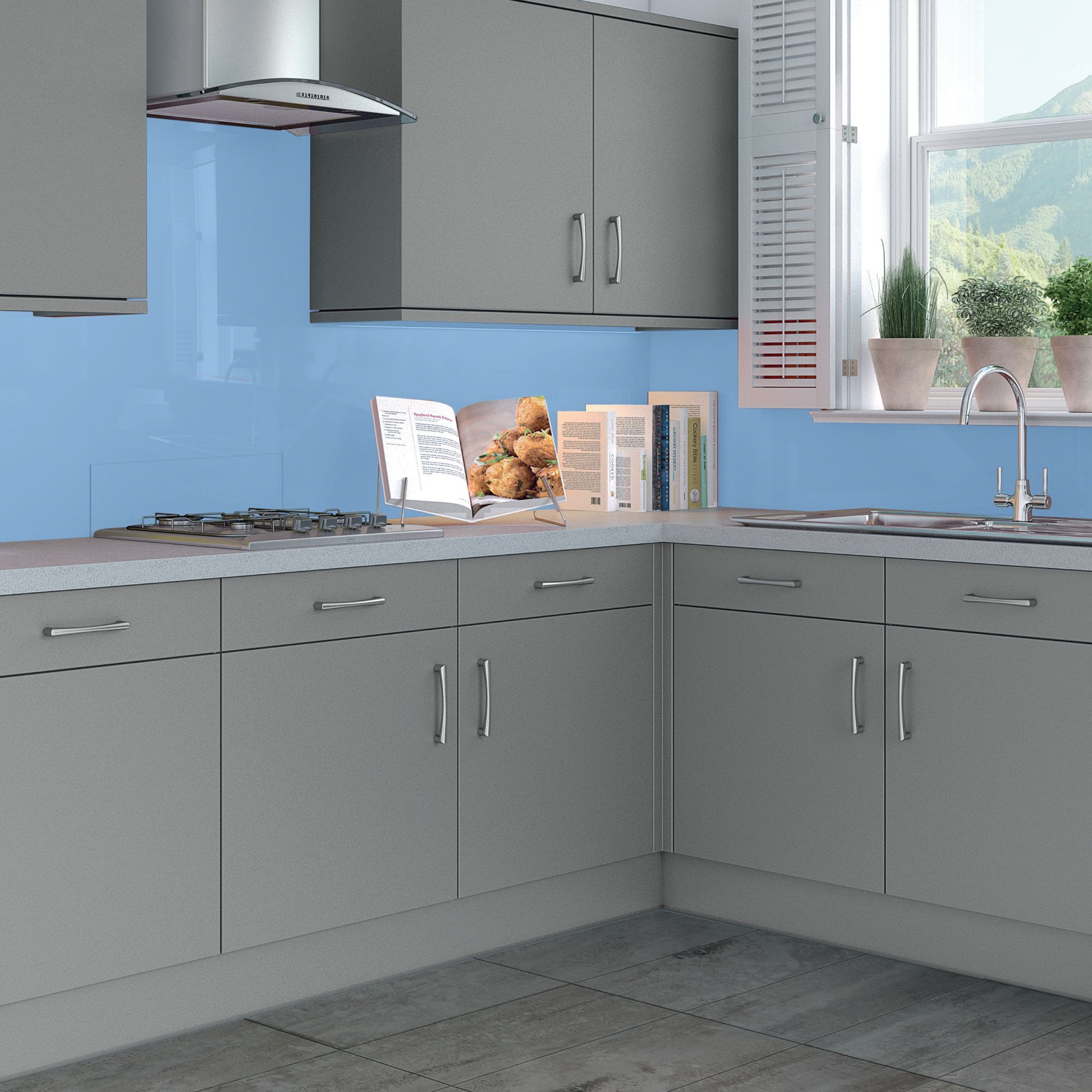 Splashwall Acrylic Panel (H)2440mm (W)1200mm - Gloss Skye