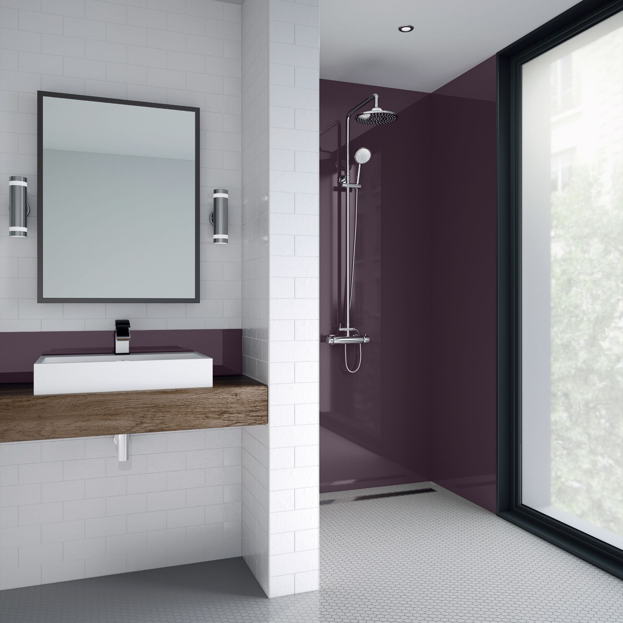 Splashwall Acrylic Panel (H)2440mm (W)1200mm - Gloss Violet