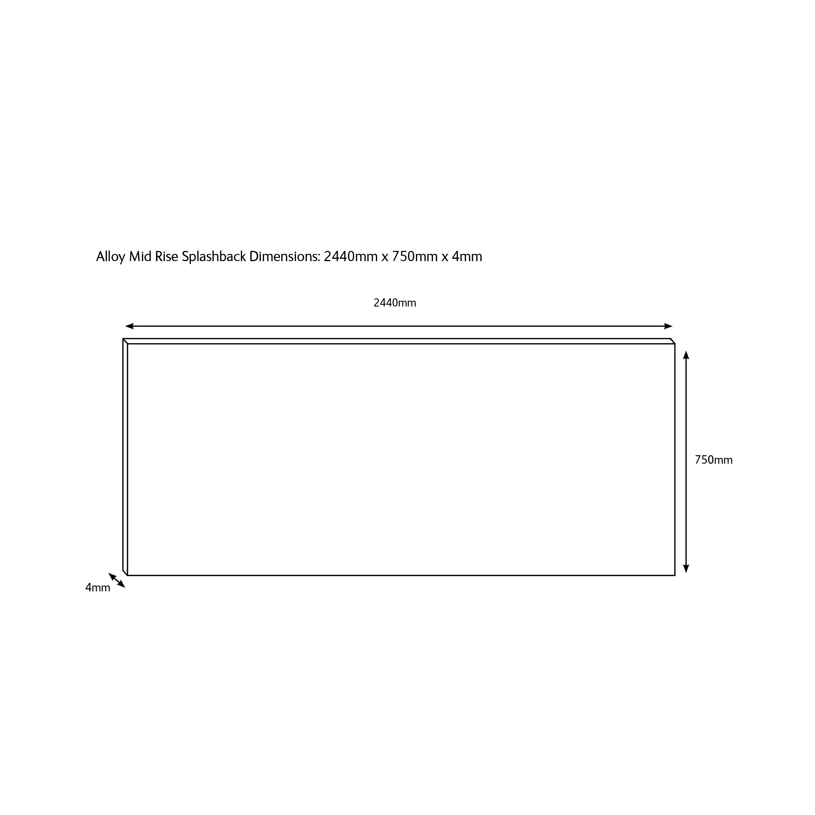 Splashwall Alloy Brown Walnut geometric Aluminium Splashback, (H)750mm (W)2440mm (T)4mm