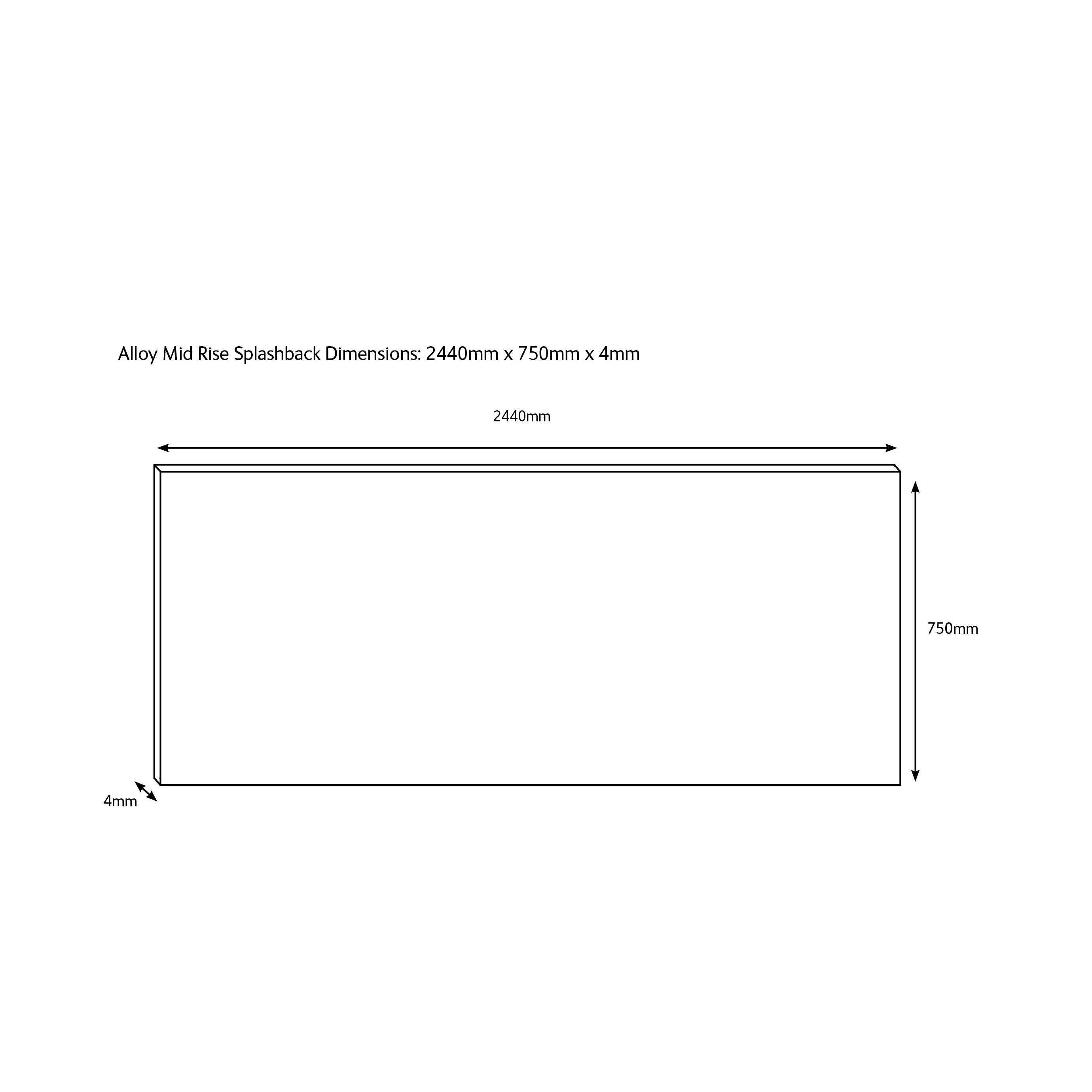 Splashwall Alloy Grey Classic pattern Mosaic Aluminium Splashback, (H ...