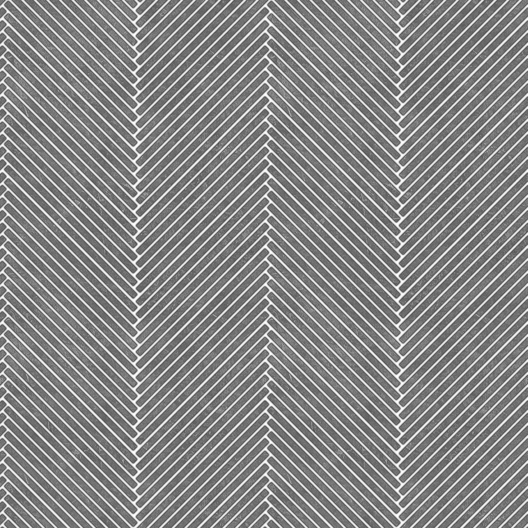 Splashwall Alloy Grey Herringbone Aluminium Splashback, (H)600mm (W ...