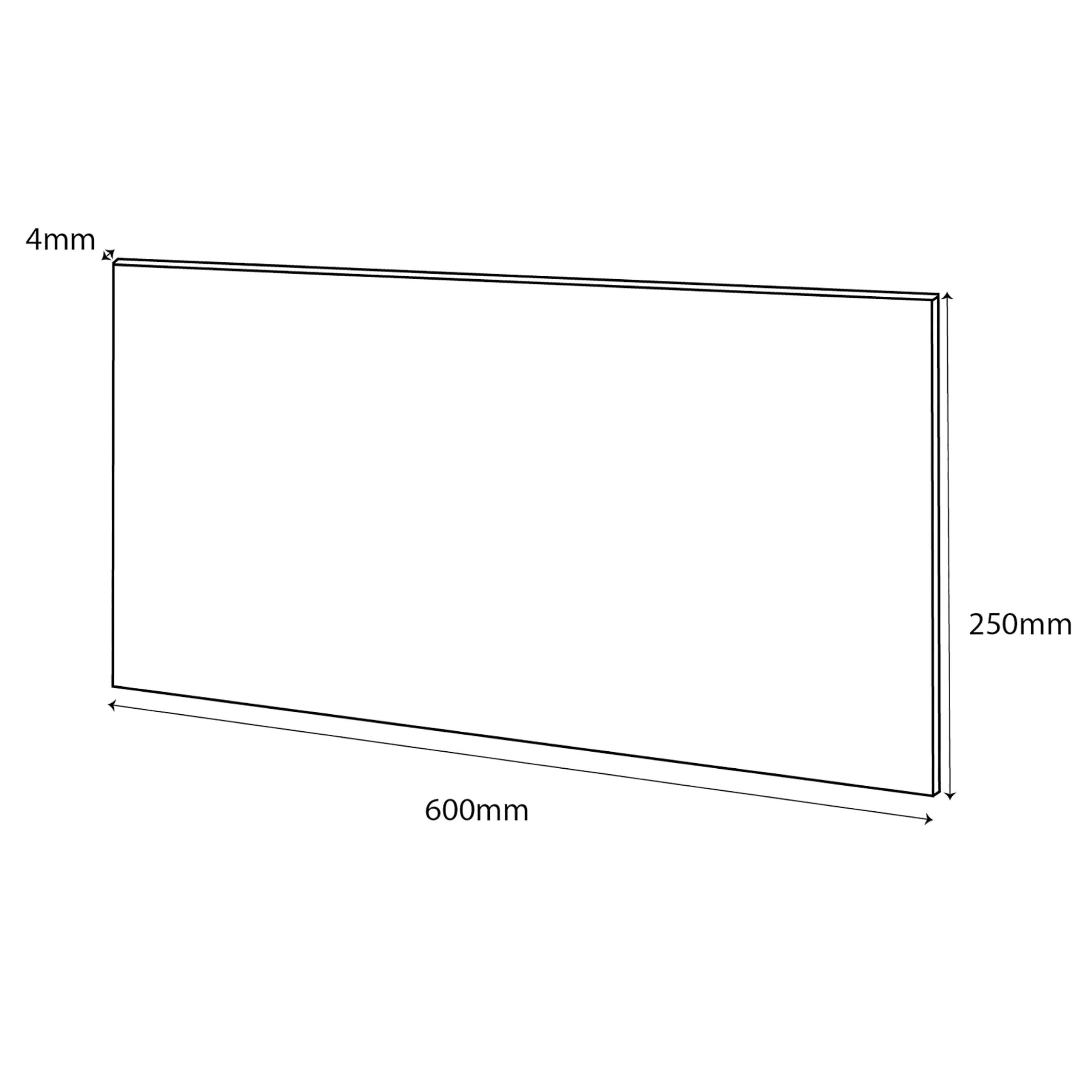 Splashwall Alloy Laminate Adhesive Bathroom Splashback (H)25cm (W)60cm - Matt Grey Caldeira ...