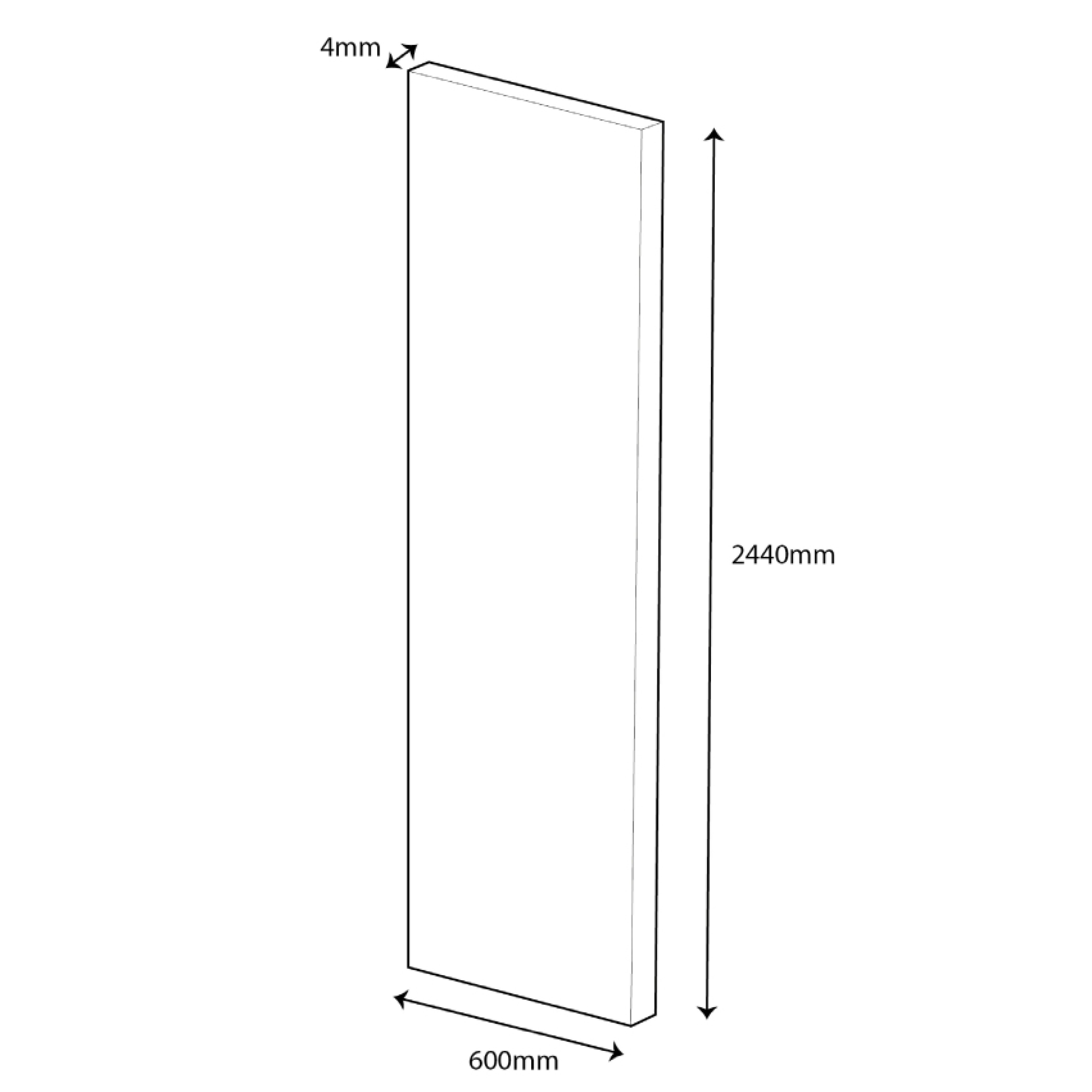 Splashwall Alloy Matt Terra Light Aluminium Bathroom & wet room Decorative panel (H)2440mm (W)600mm