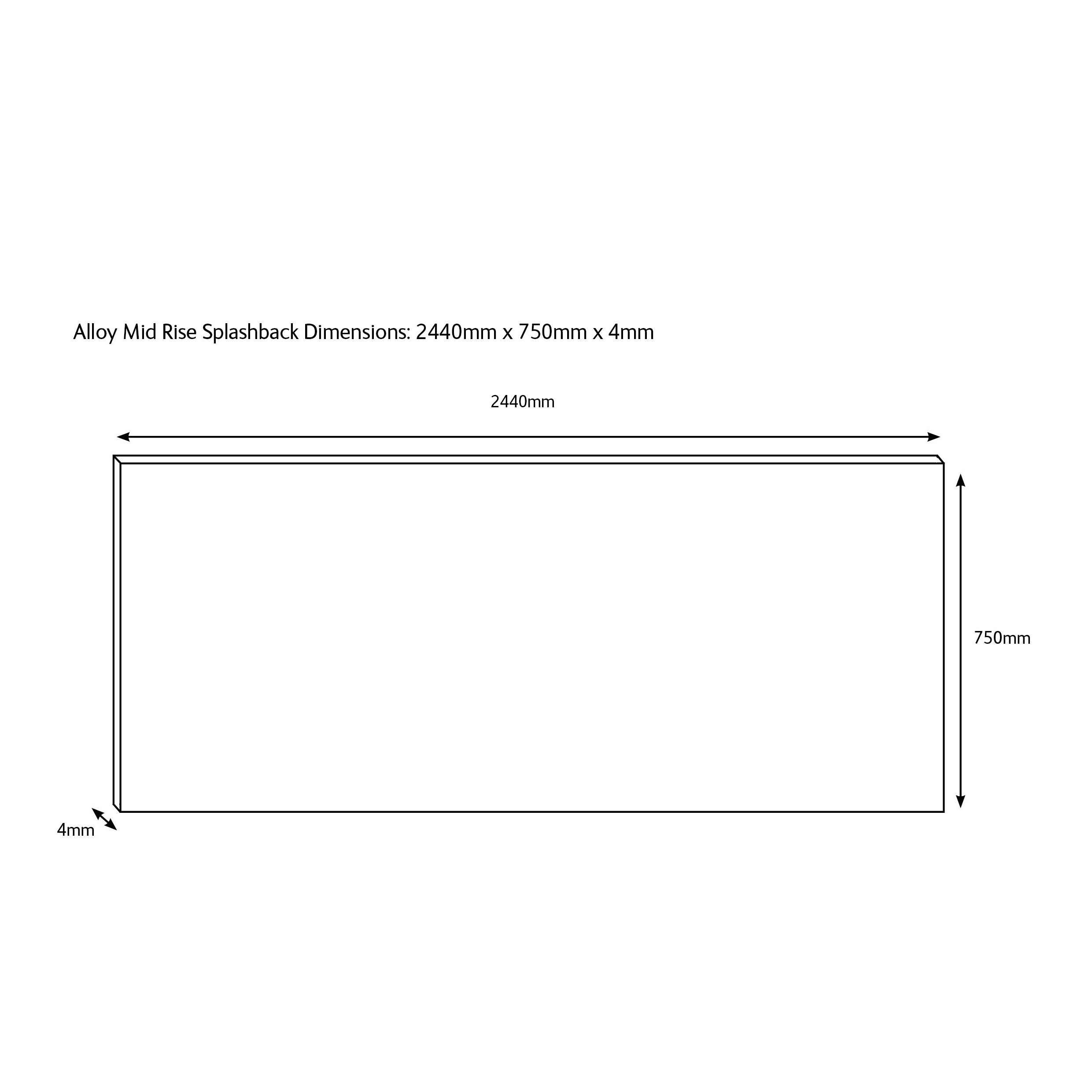 Splashwall Alloy White Diamond tile Geometric Aluminium Splashback, (H ...