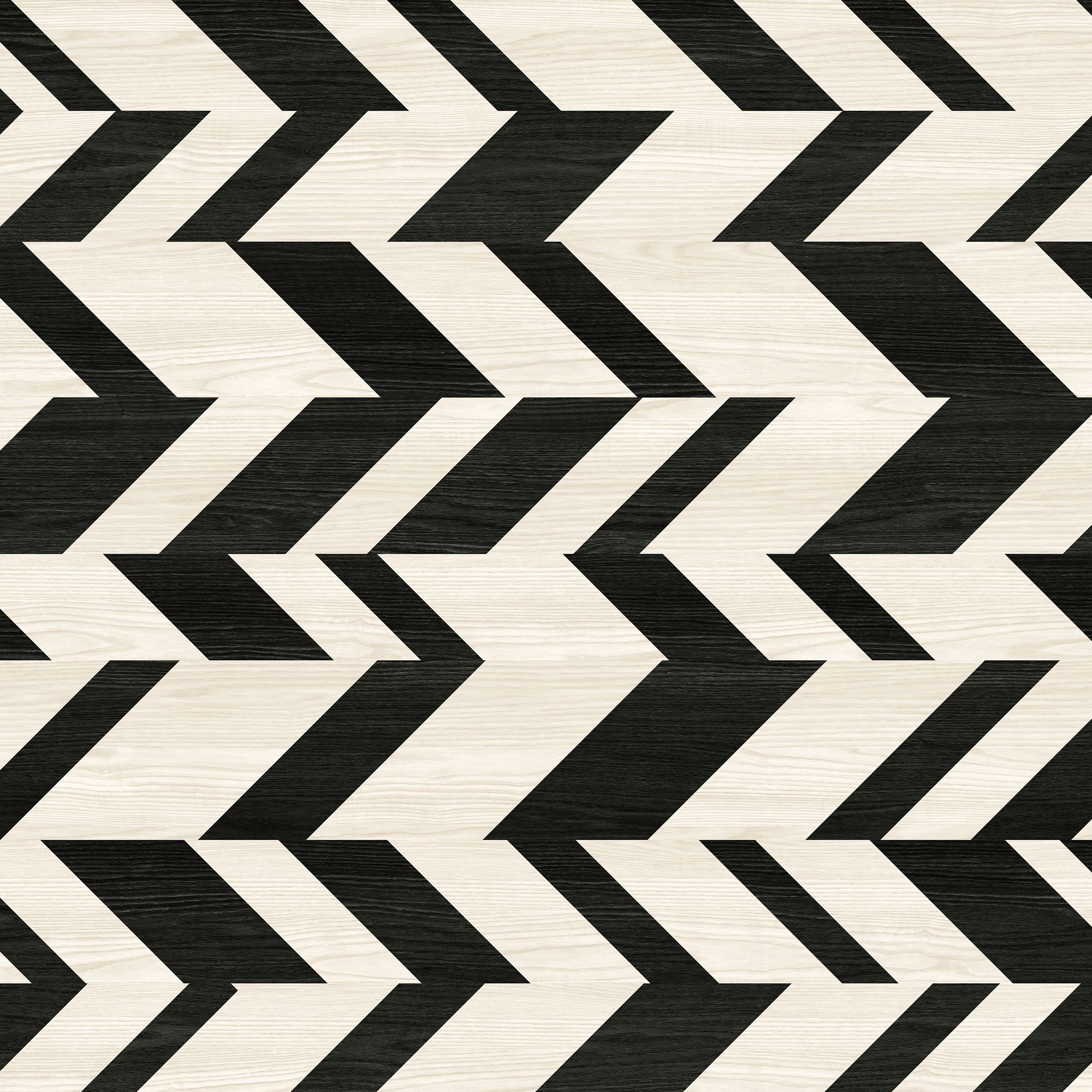 Splashwall Black & Ivory Chevron Wood effect Aluminium Splashback, (H ...