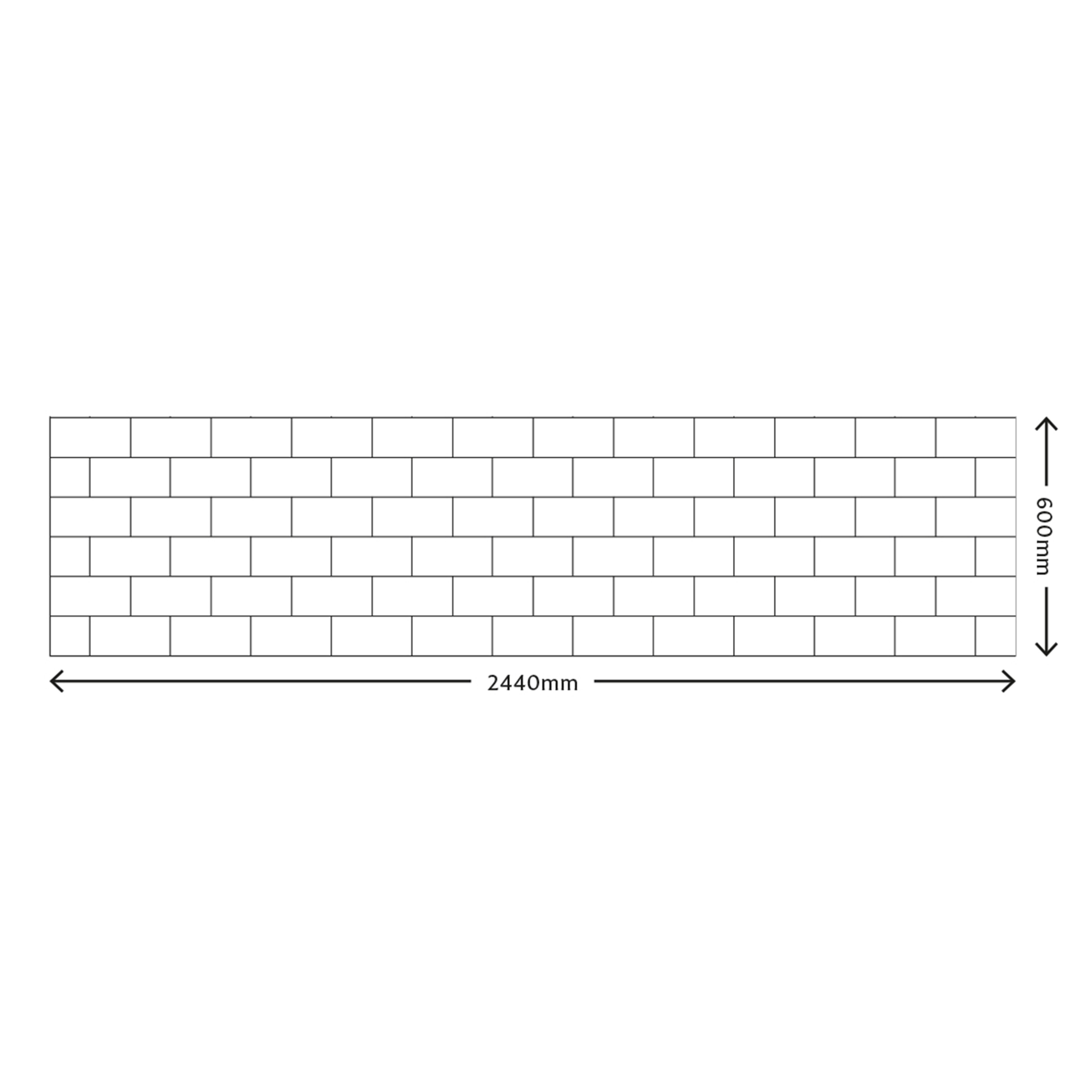 Splashwall Cream Melamine top surface of HPL Splashback, (H)600mm (W ...