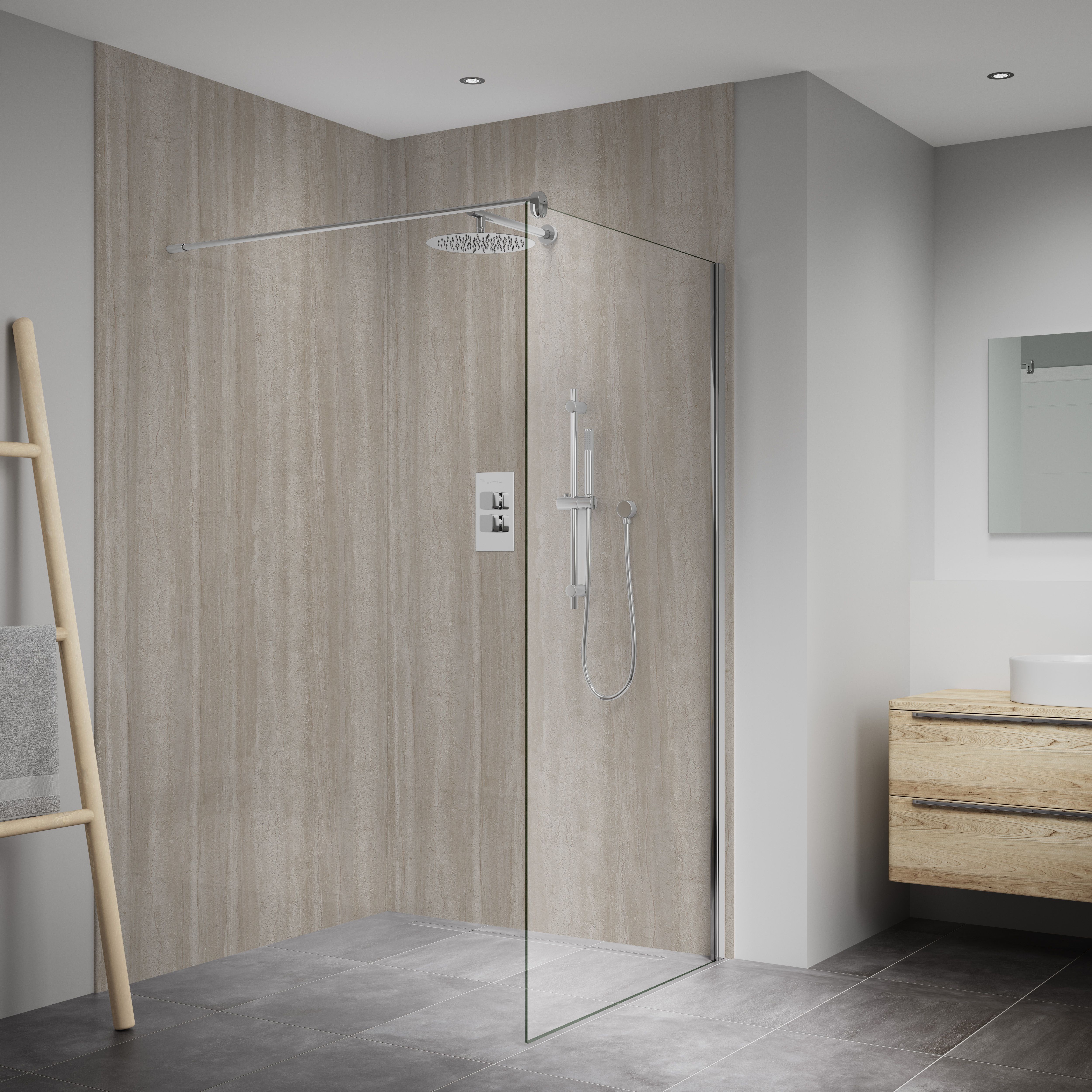 Splashwall Elite 2 panel Composite Bathroom & wet room Decorative panel ...