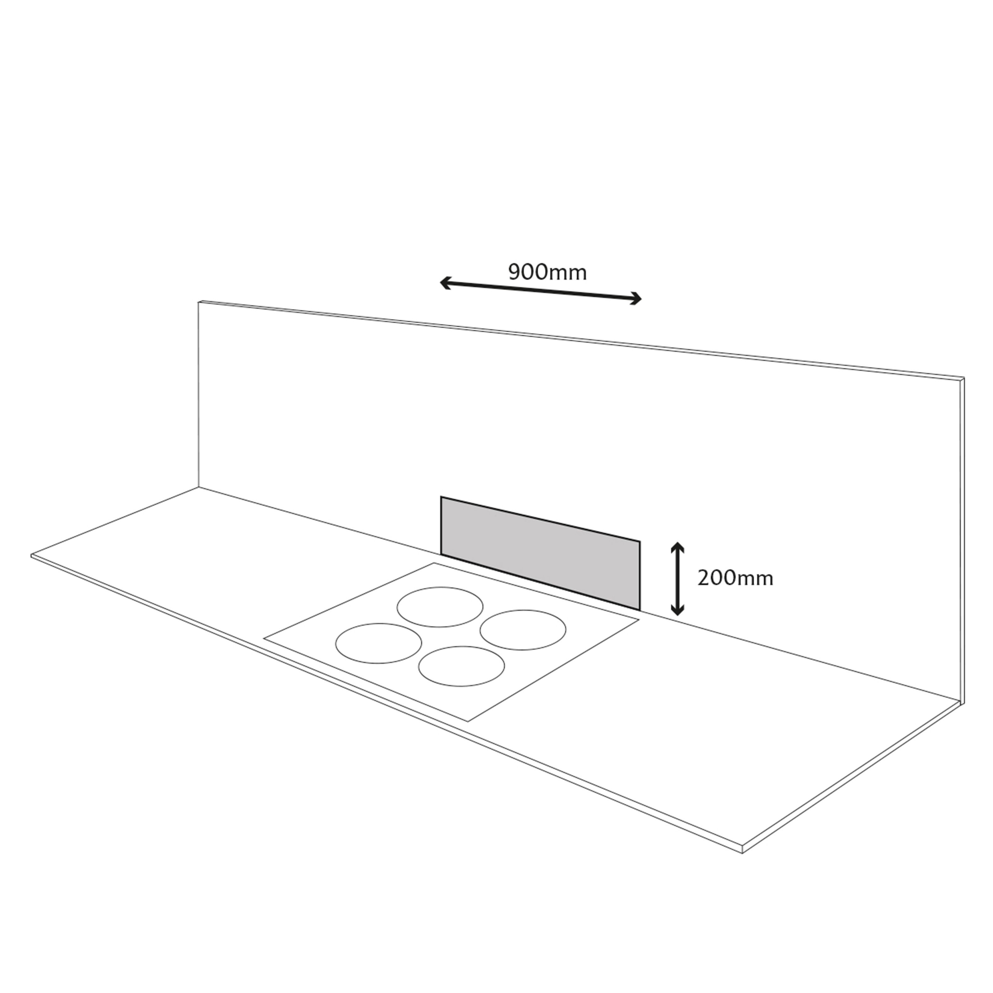 Splashwall Gloss Pumpkin Glass Upstand (L)900mm