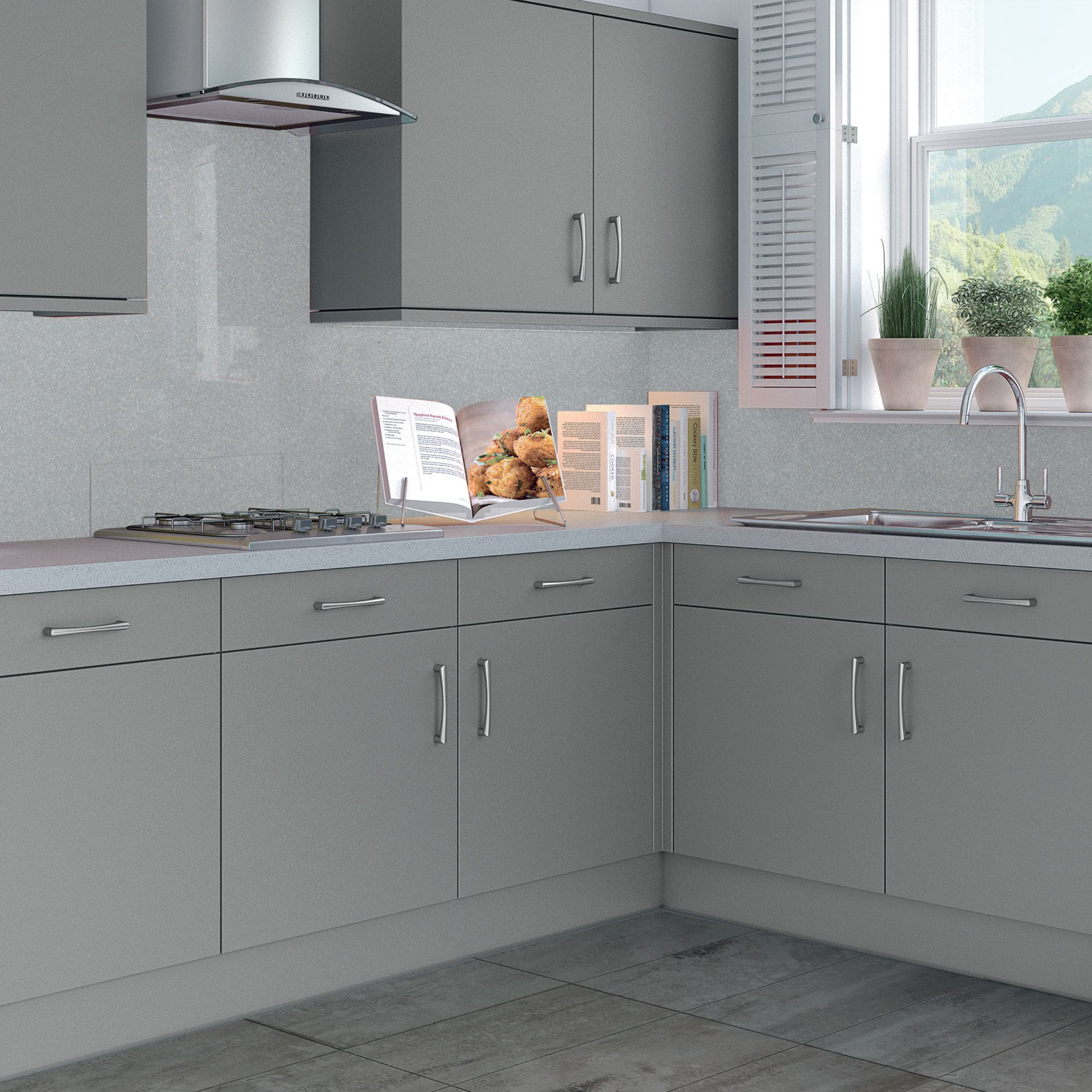 Splashwall Gloss Silver Acrylic Panel (W)120cm x (H)244cm x (D)4mm ...