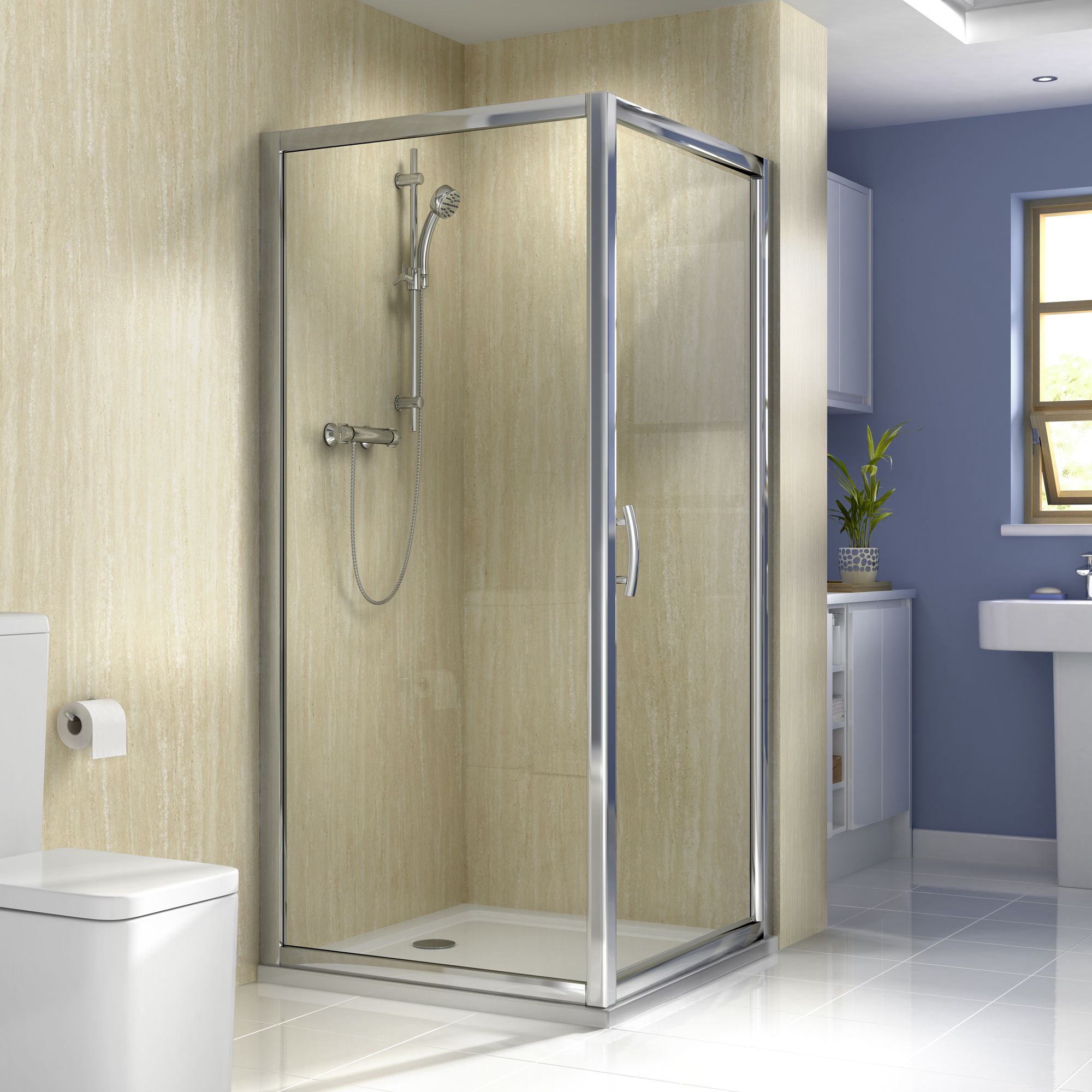 Splashwall Impressions 2 panel Medite exterior grade MDF Panel kit (W ...