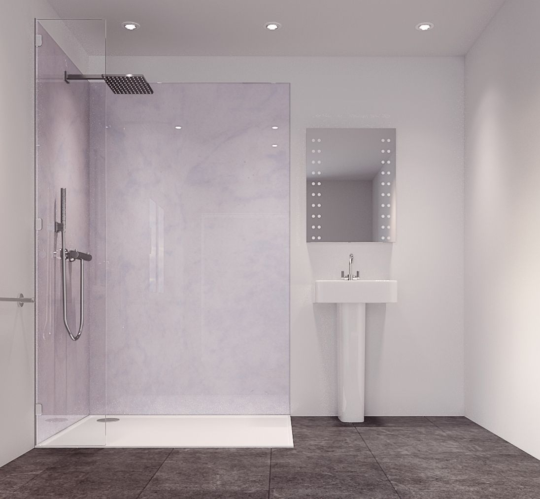 Splashwall Impressions Blue spa Laminate Panel (H)2420mm (W)585mm | DIY at B&Q