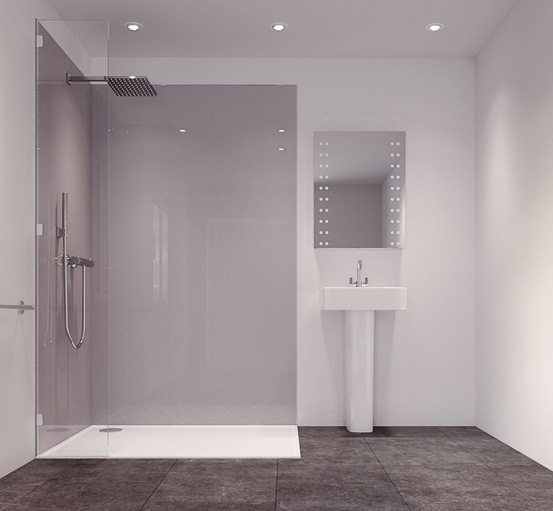 Splashwall Impressions Metallic grey Panel (H)2420mm (W)585mm (T)11mm | DIY at B&Q