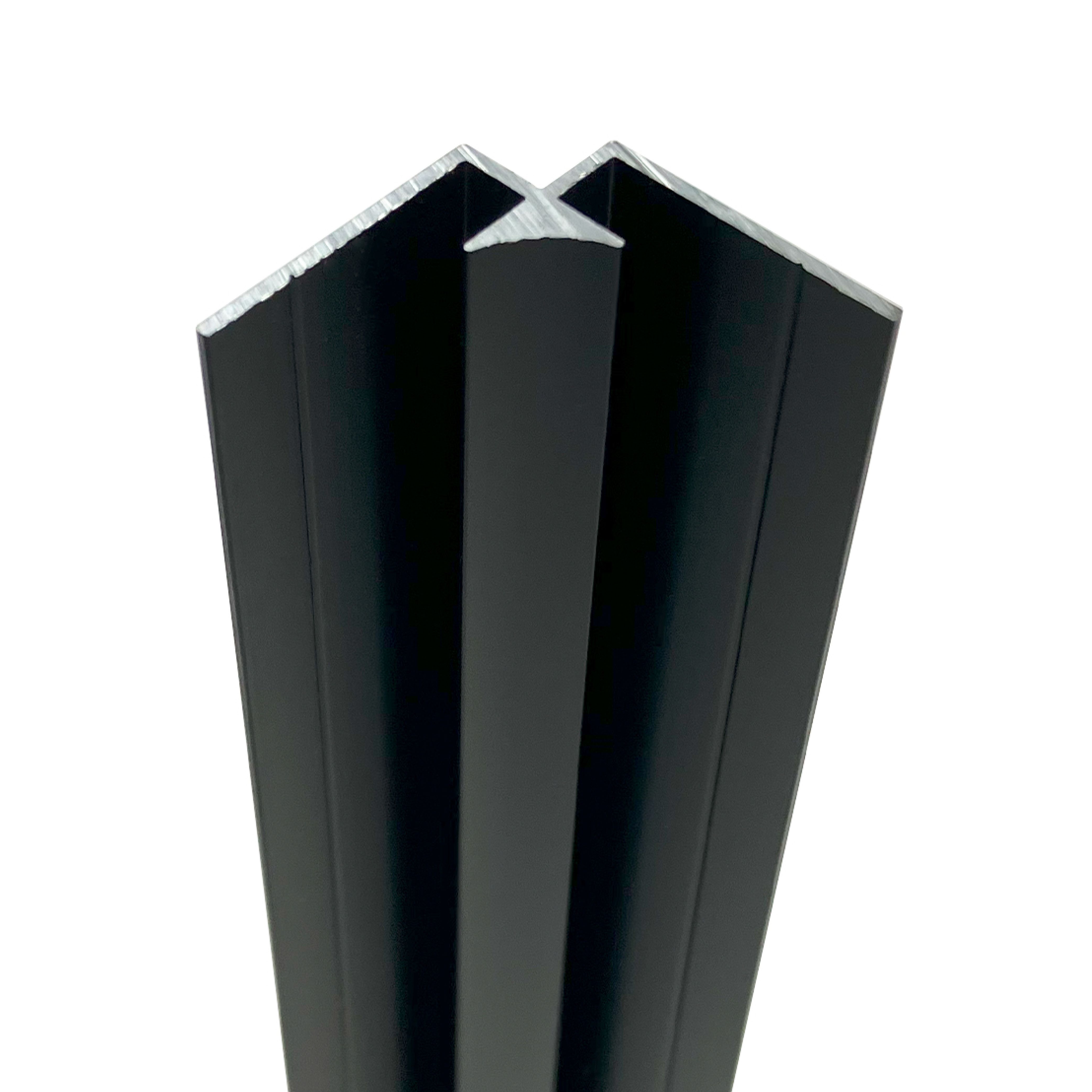 Splashwall Matt black Panel internal corner joint, (L)800mm (W)31mm (T)4mm