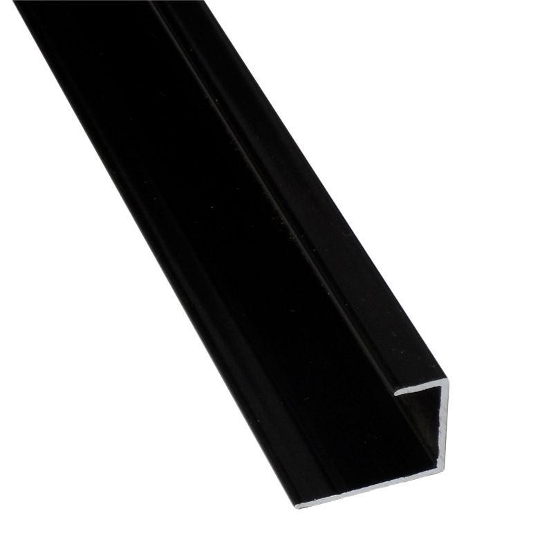 Splashwall Panel end cap (L)2420mm - Black