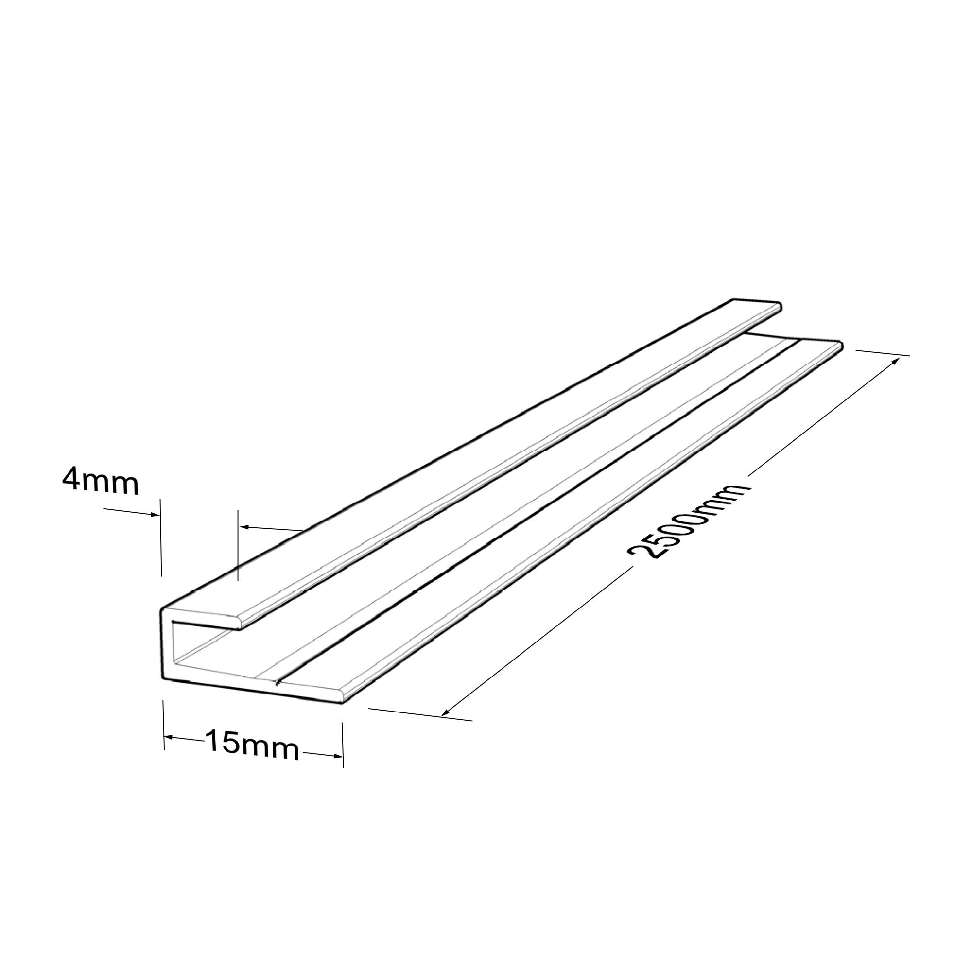 Splashwall Panel end cap (W)400mm (T)4mm - Grey