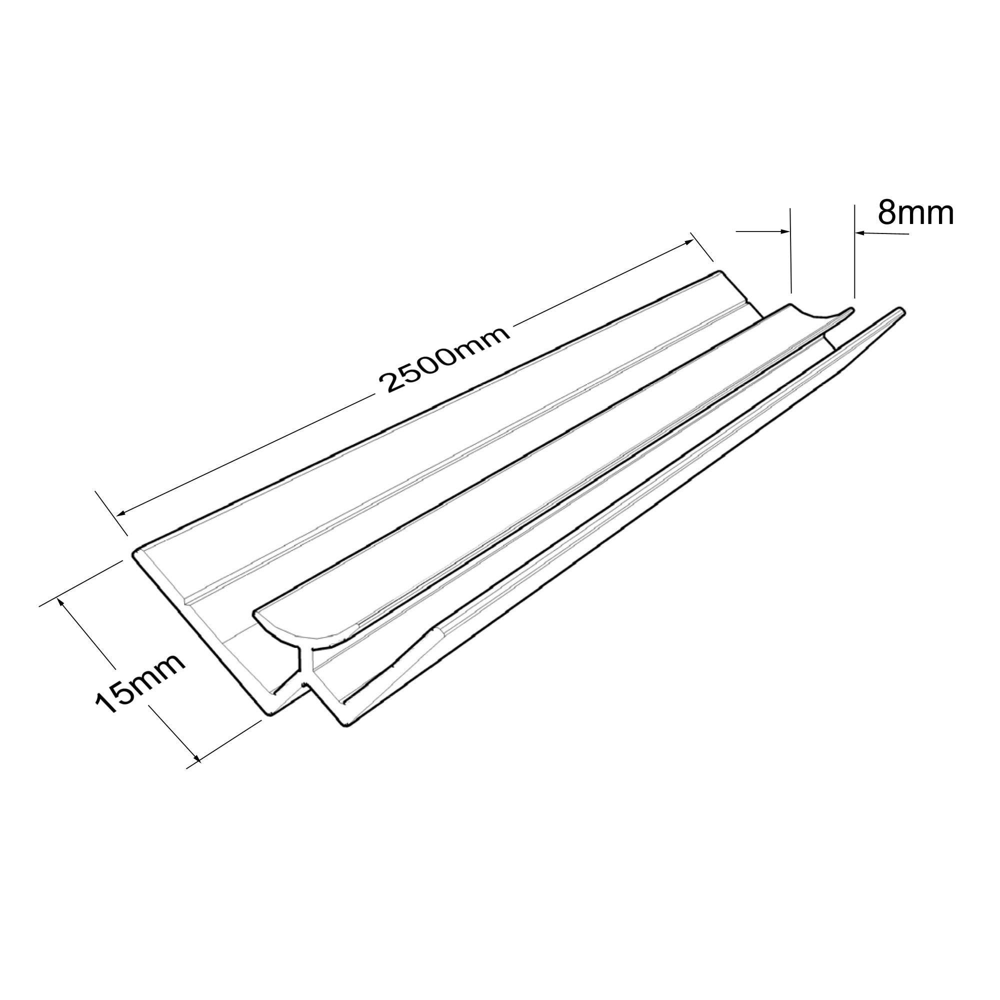 Splashwall Panel internal corner joint (W)4mm (T)3mm - Gloss Pale pink