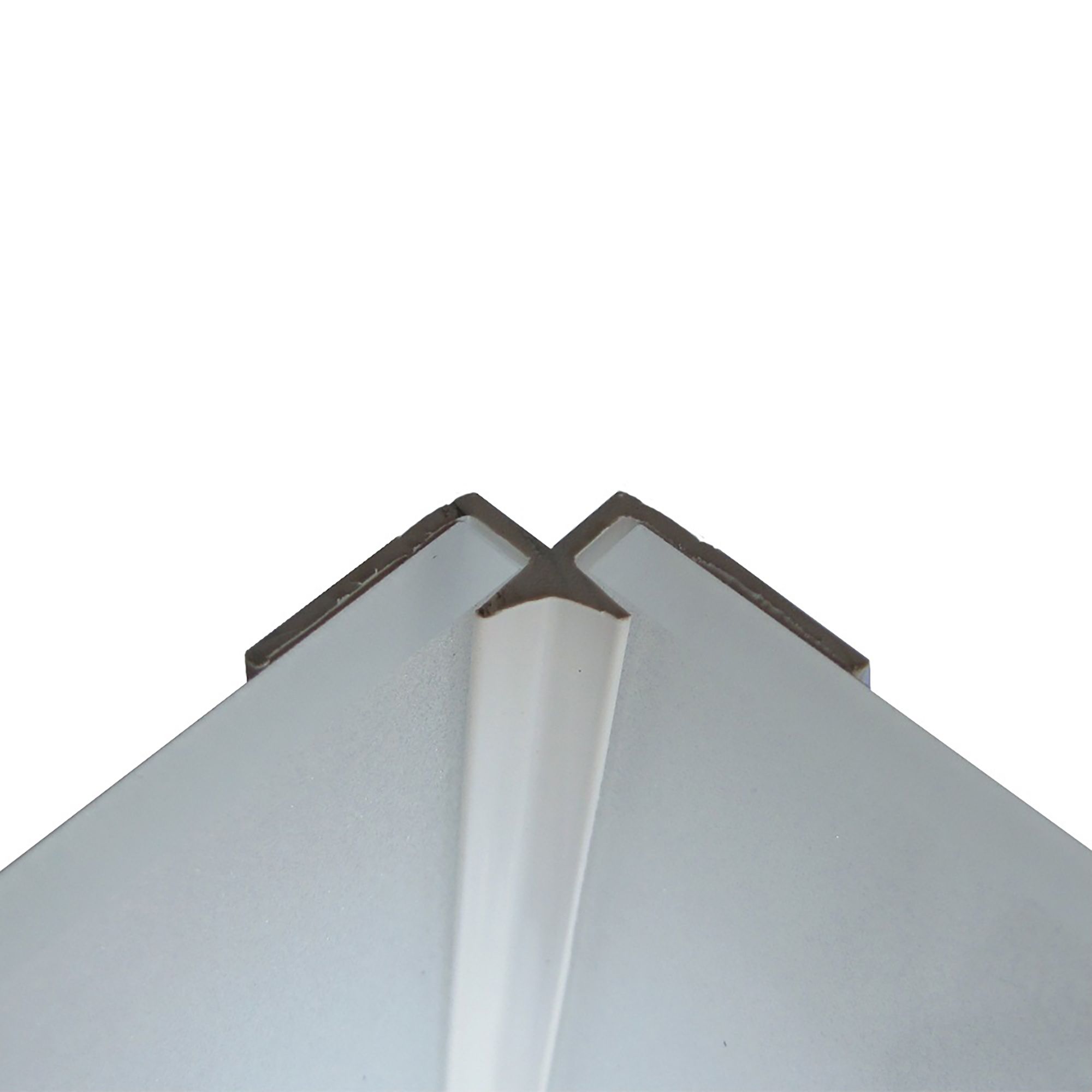 Splashwall Straight Panel internal corner joint (L)2440mm (T)4mm - White metallic effect